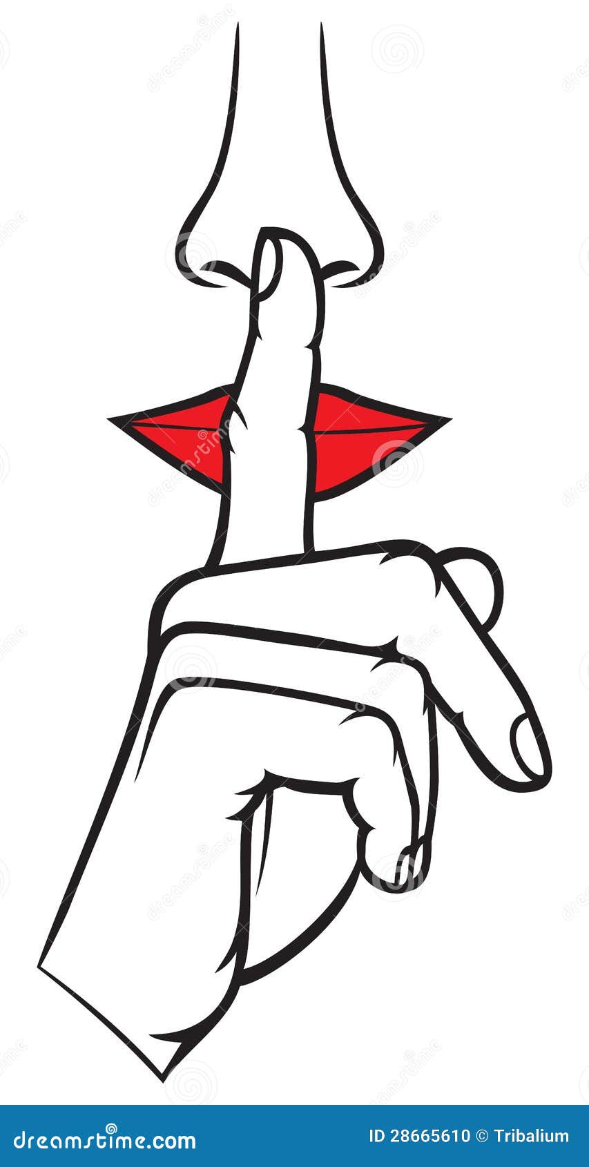 Femme Avec Le Signe De Silence Illustration de Vecteur - Illustration ...