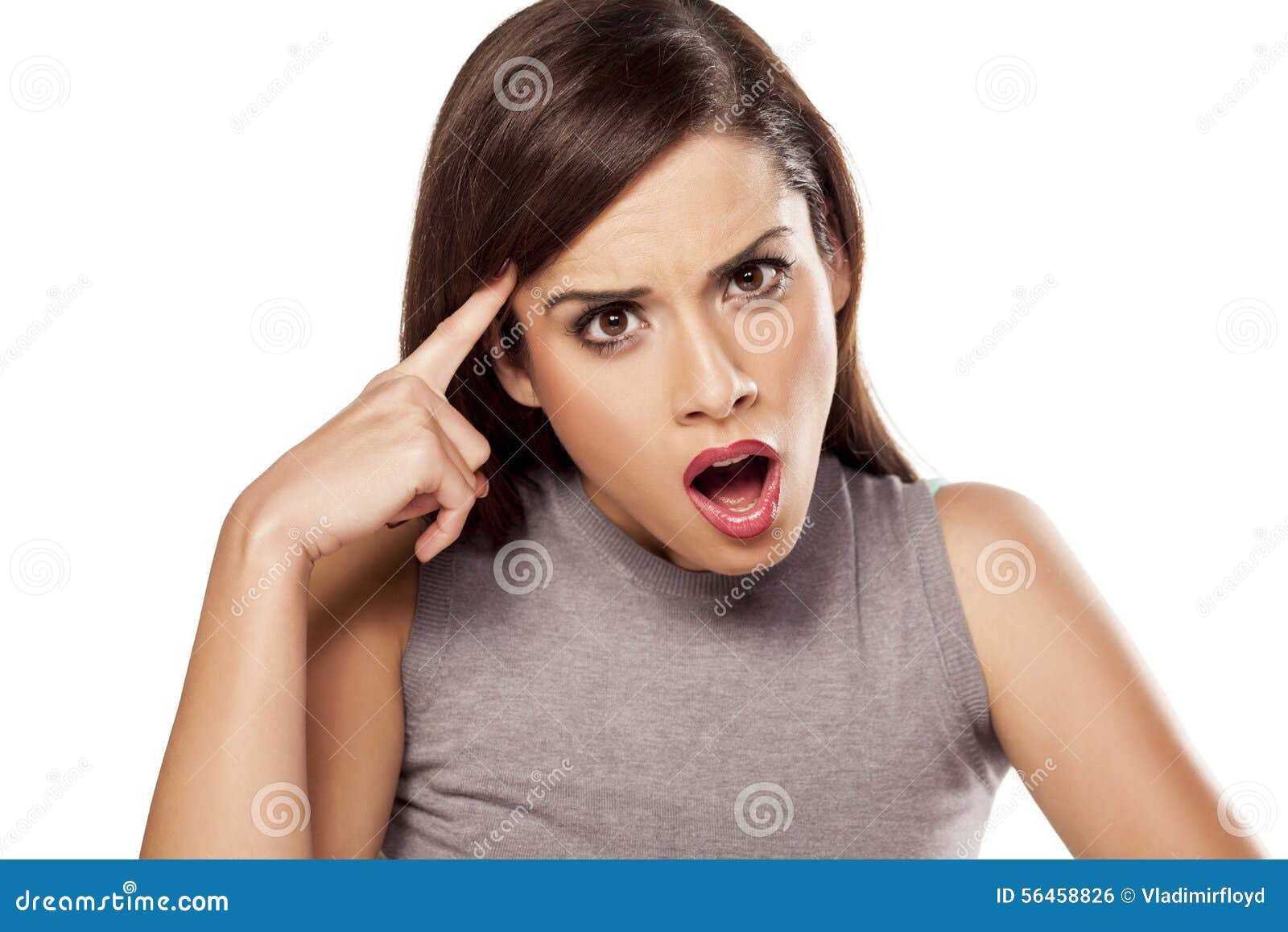 Femme choquée photo stock. Image du attrayant, fond, personne - 56458826