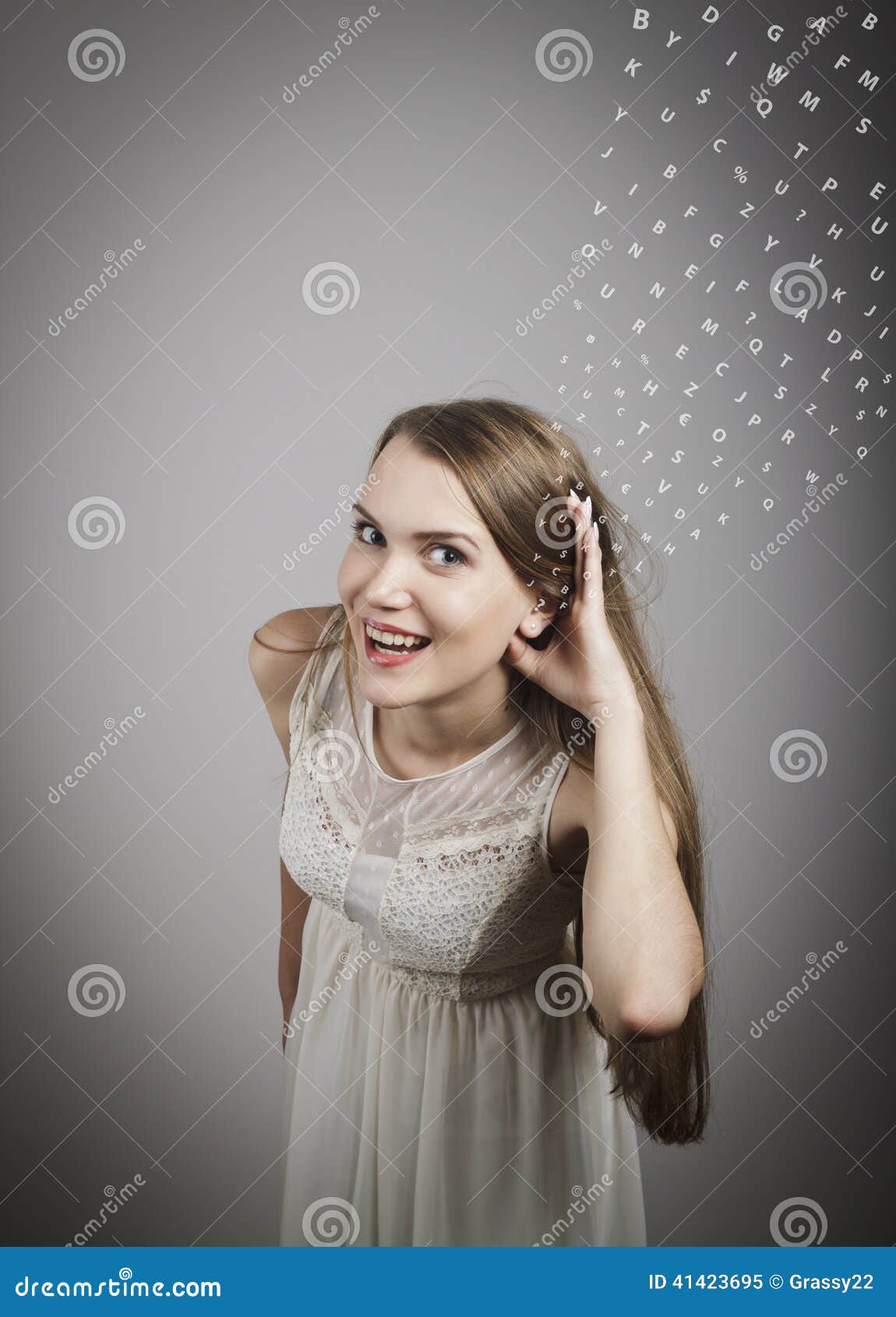 Femme Curieuse Dans Le Blanc Image stock - Image du bizarre, stupéfier ...
