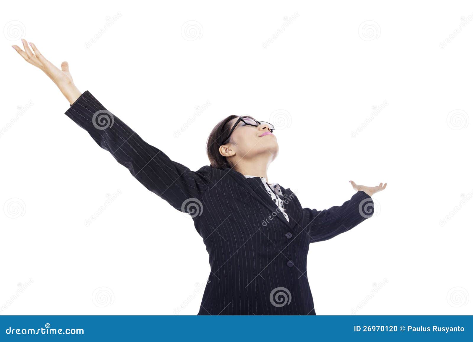 Femme D'affaires Victorieuse Photo stock - Image du main, champion ...