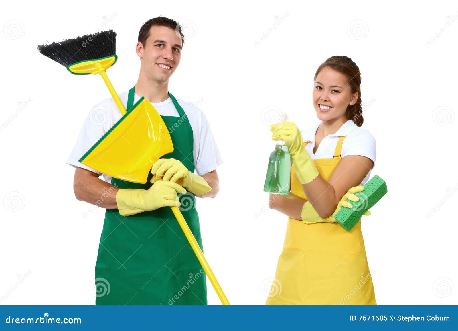 Femme d'homme de nettoyage image stock. Image du attrayant - 7671685
