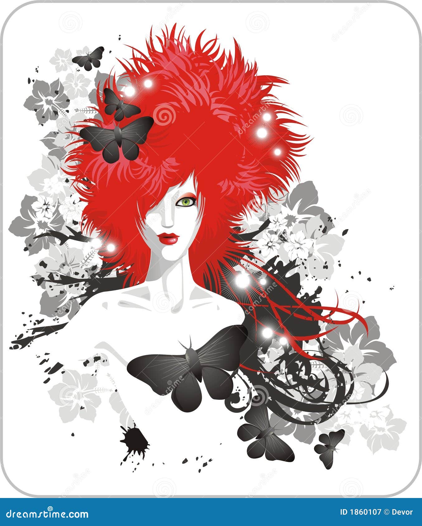 Femme D'une Chevelure Rouge Illustration de Vecteur - Illustration du ...