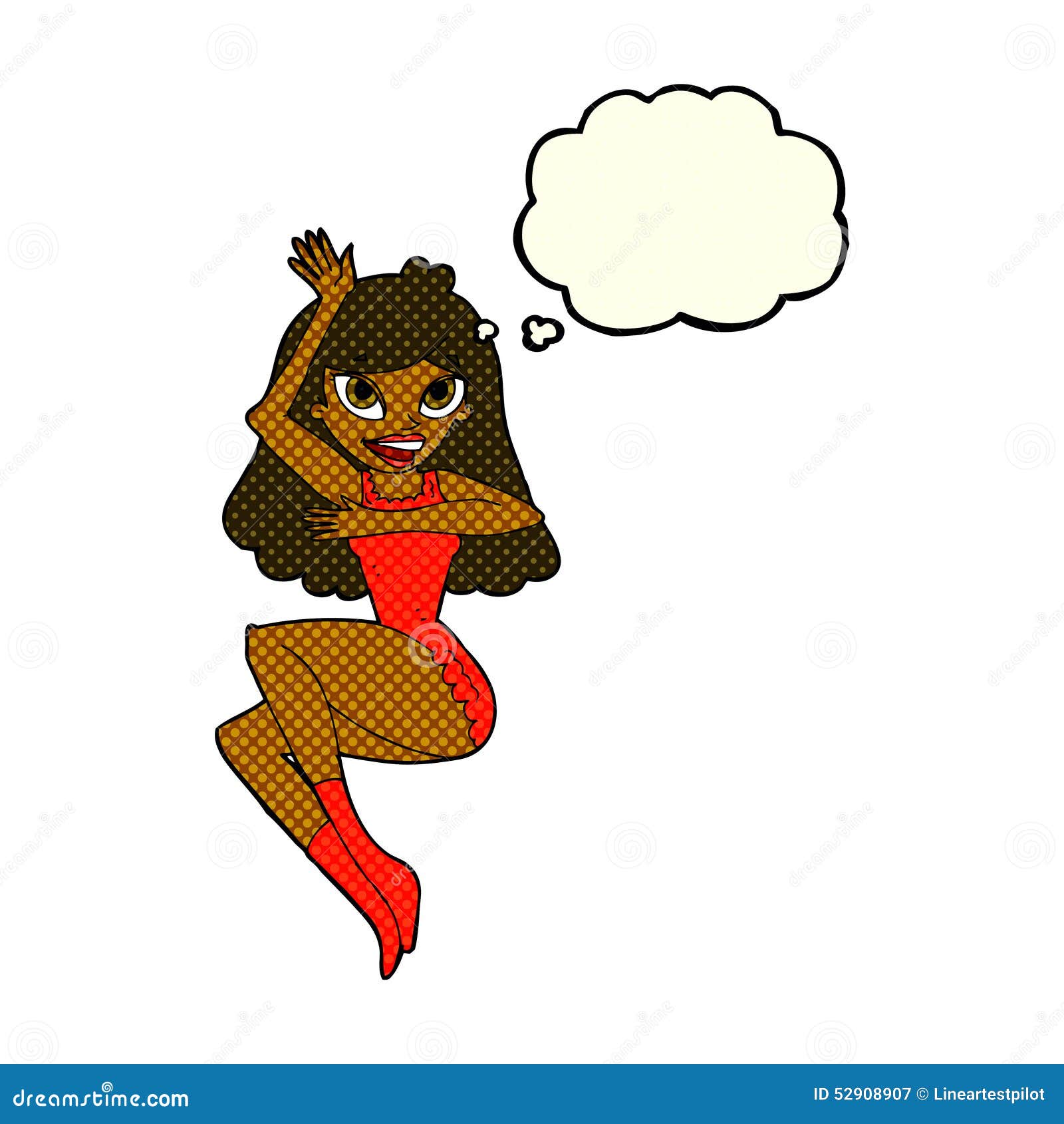 Femme De Bande Dessinée Dans La Lingerie Avec La Bulle De Pensée