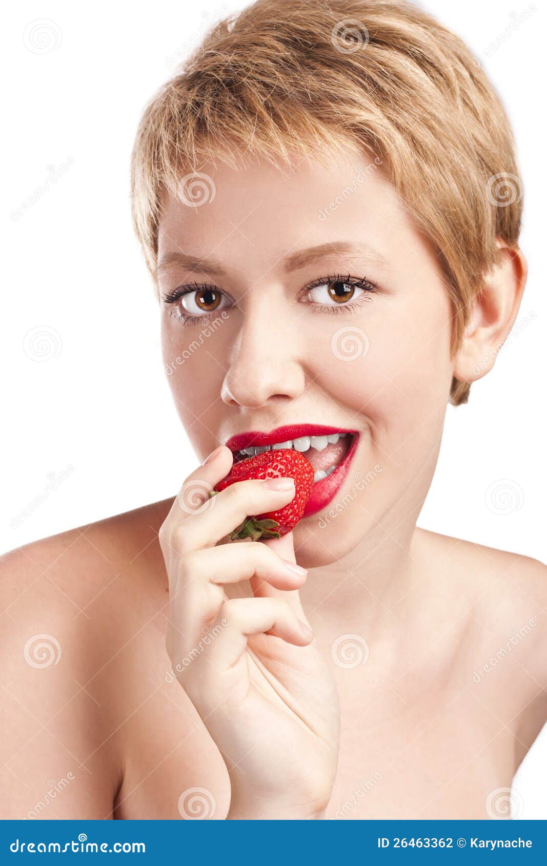 Femme de fraise photo stock. Image du modèle, adulte - 26463362