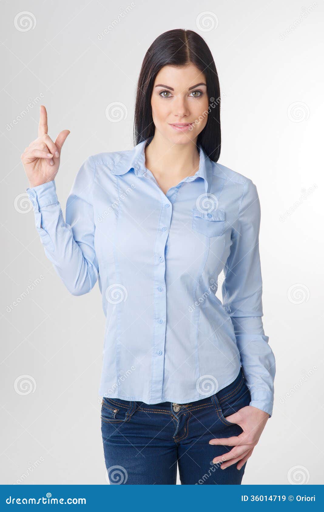 Femme de pointage image stock. Image du noir, beau, personne - 36014719