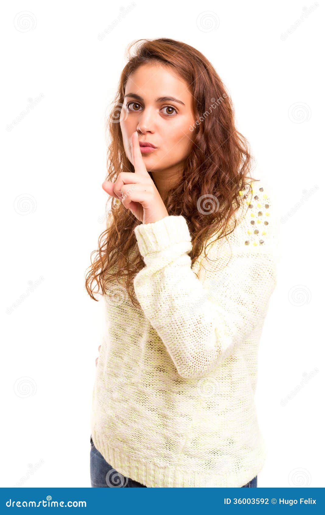 Femme demandant le silence photo stock. Image du conspiration - 36003592