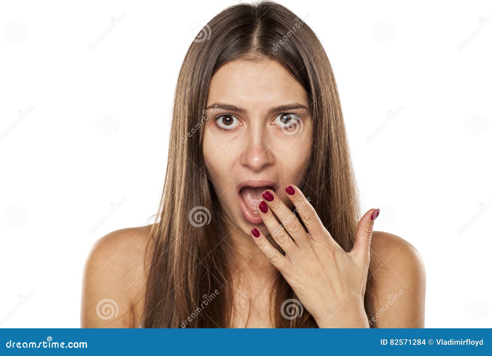 Femme effrayé photo stock. Image of inquiété, nerveux - 82571284