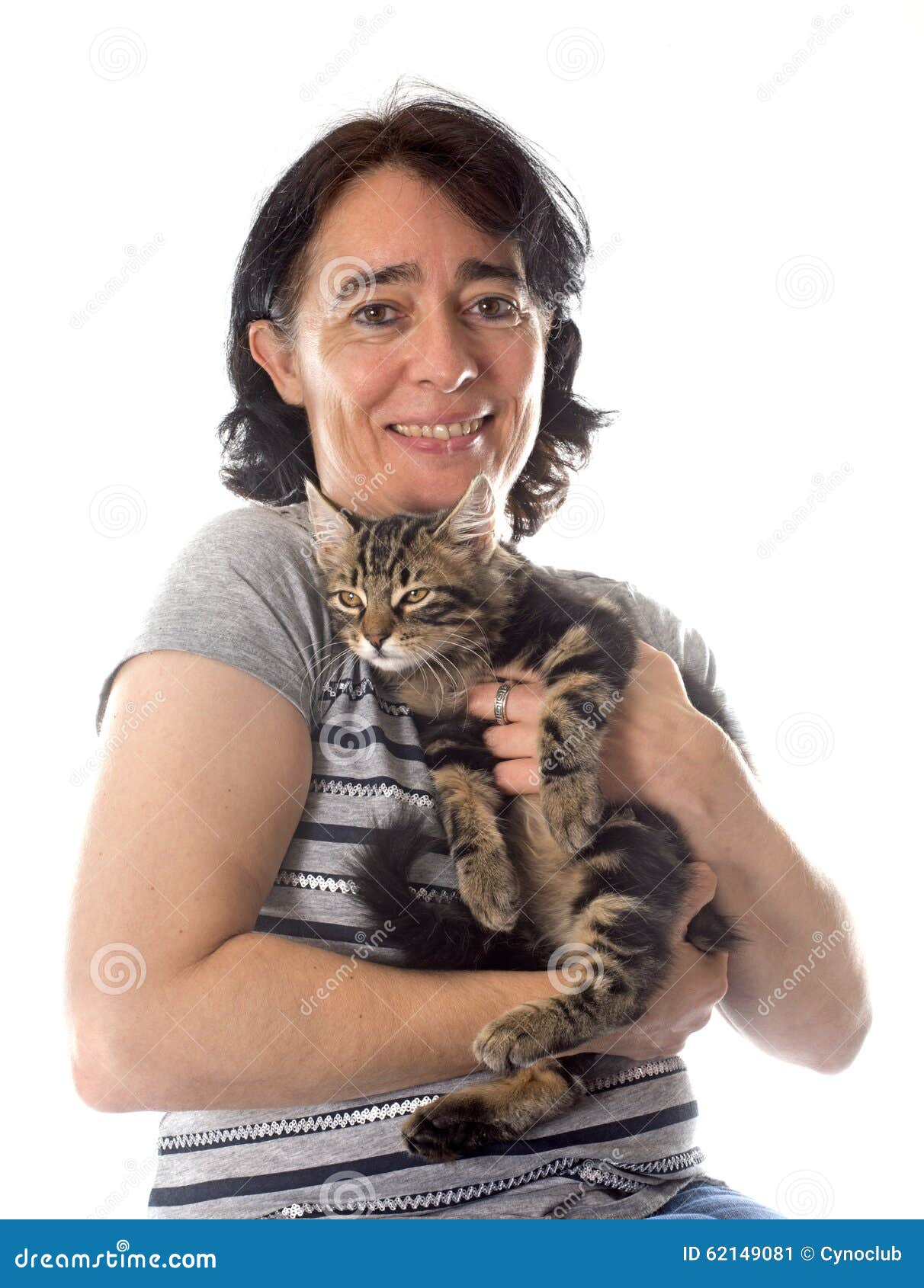 Femme et chaton image stock. Image du beauté, chaton - 62149081