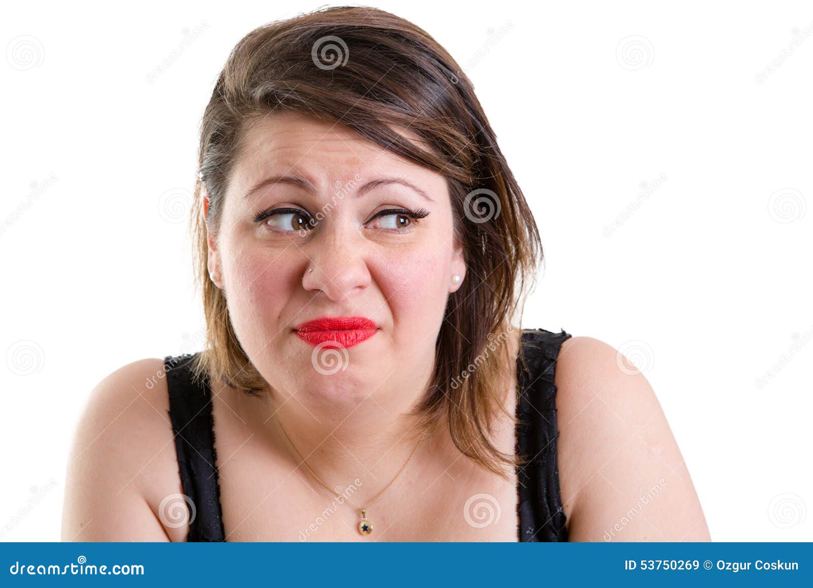 Femme Expressive Montrant Le Revirement Et L'aversion Image stock ...