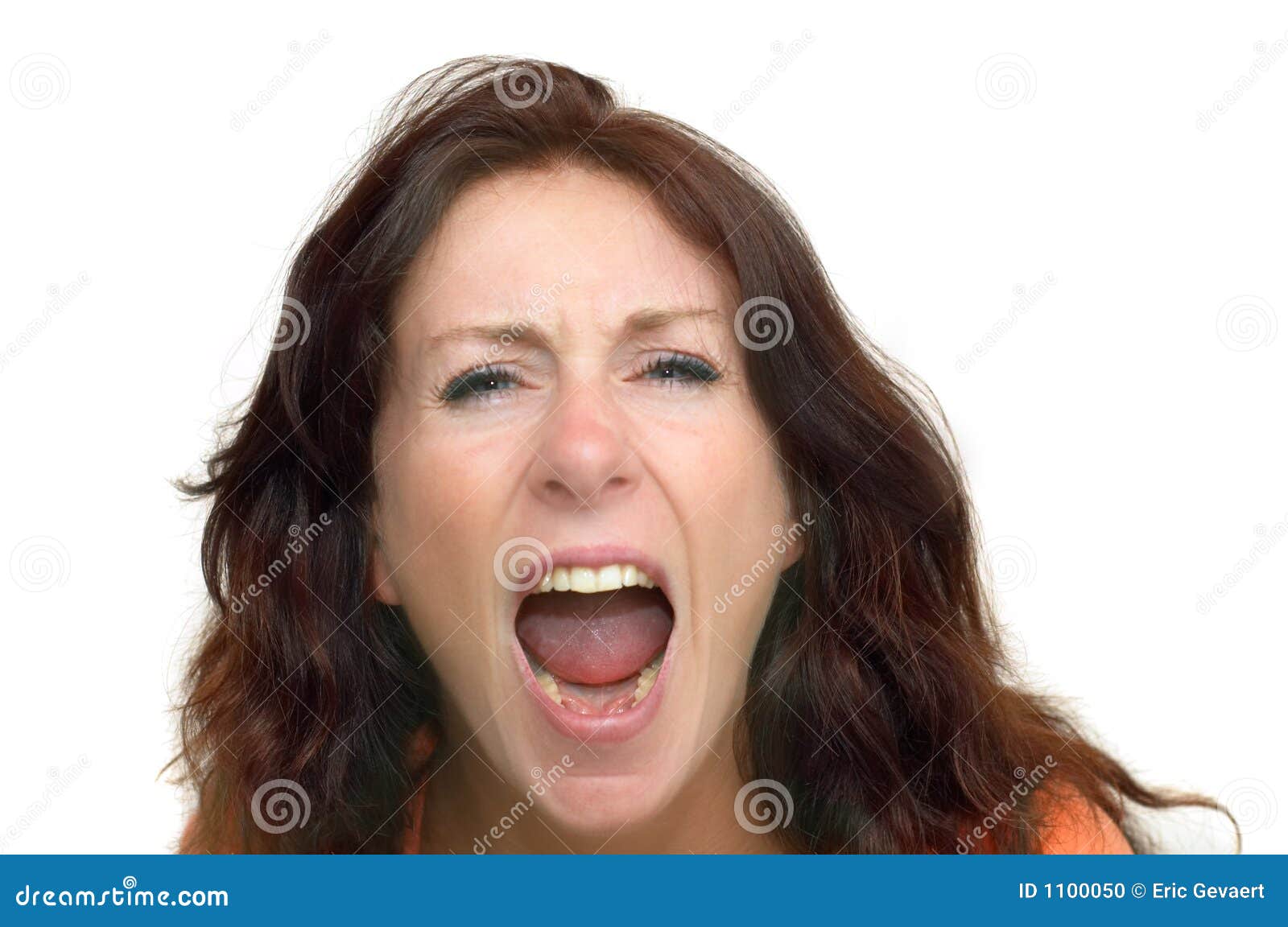 Femme fâché photo stock. Image du isolement, bouche, visage - 1100050