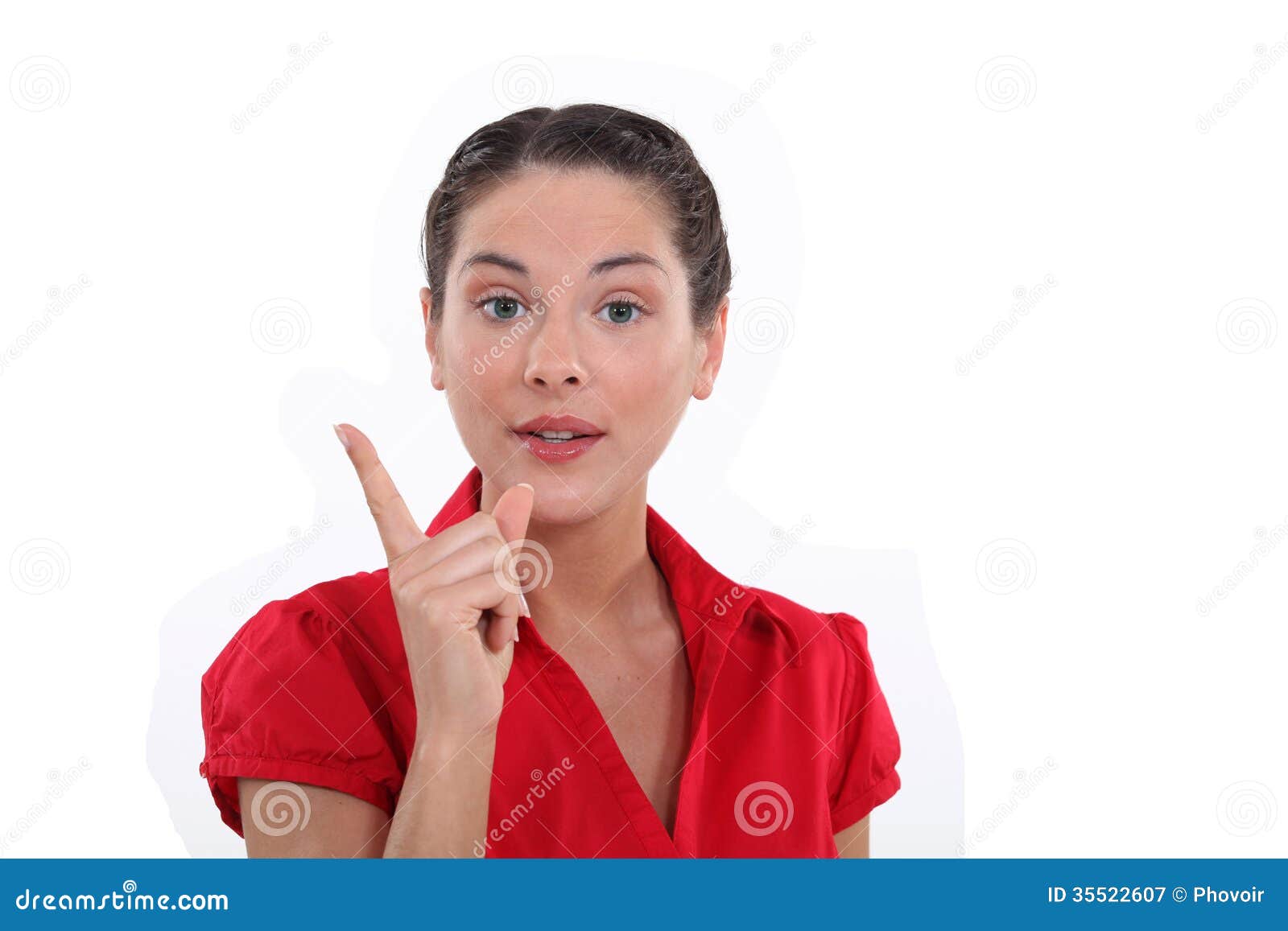 Femme faisant une remarque image stock. Image du copie - 35522607