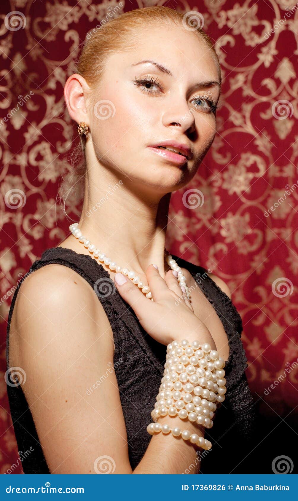 Femme fatale stock photo. Image of pearl, classic, adult - 17369826