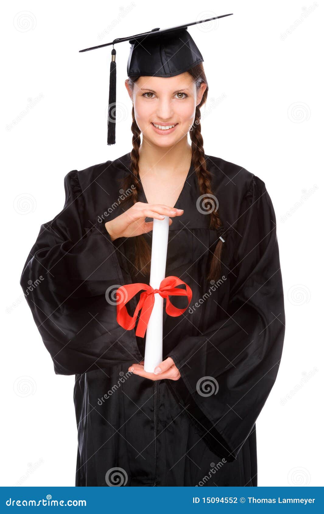 Femme gradué photo stock. Image of panneau, cérémonie - 15094552