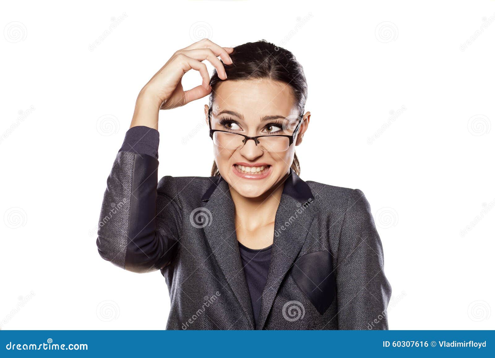 Femme honteuse d'affaires photo stock. Image du affaires - 60307616