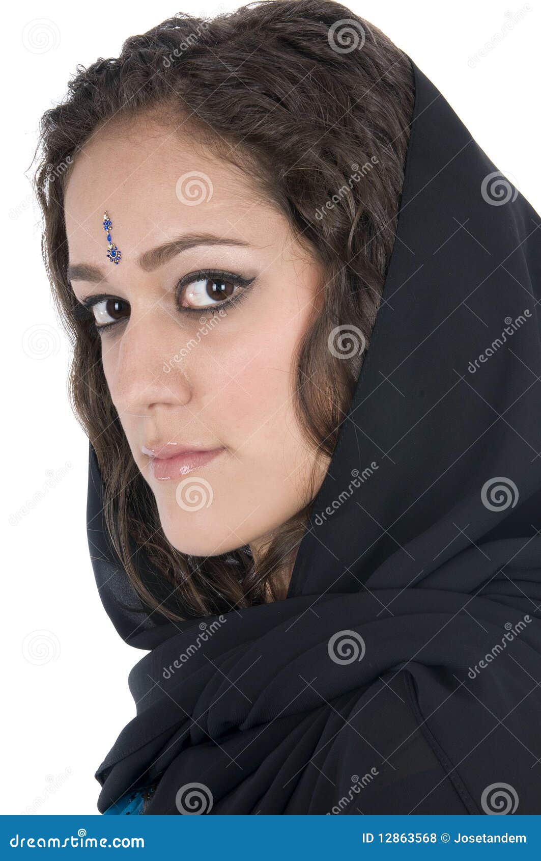 Femme indien avec le sari photo stock. Image du beauté - 12863568