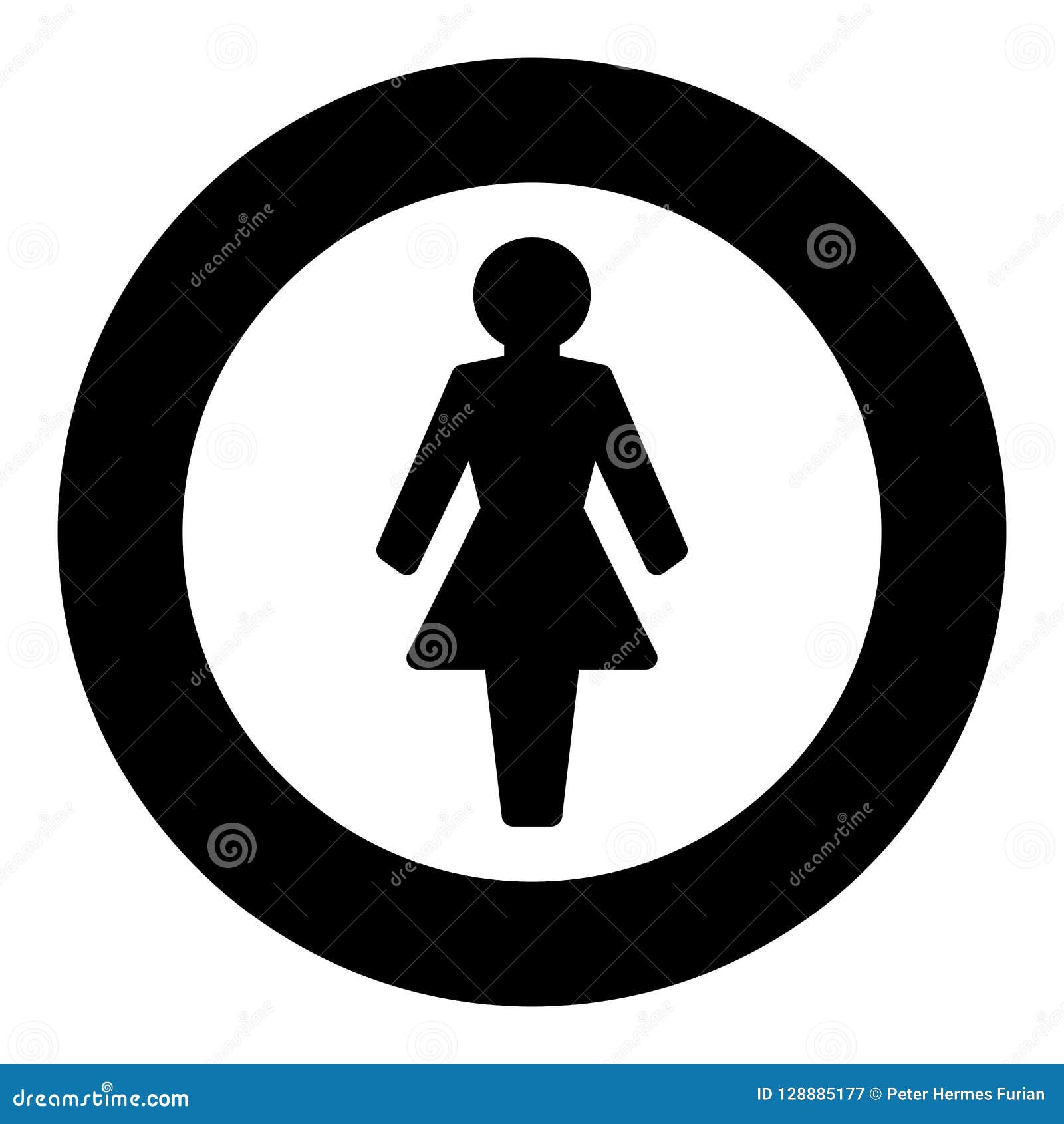 Femme Logo Round Frame Black Icon Illustration de Vecteur ...