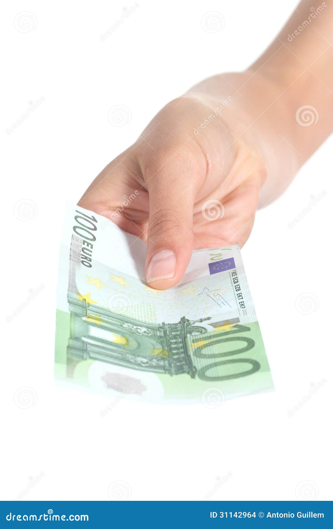 Femme Payant Cent Billets De Banque D'euros Photo stock - Image of ...