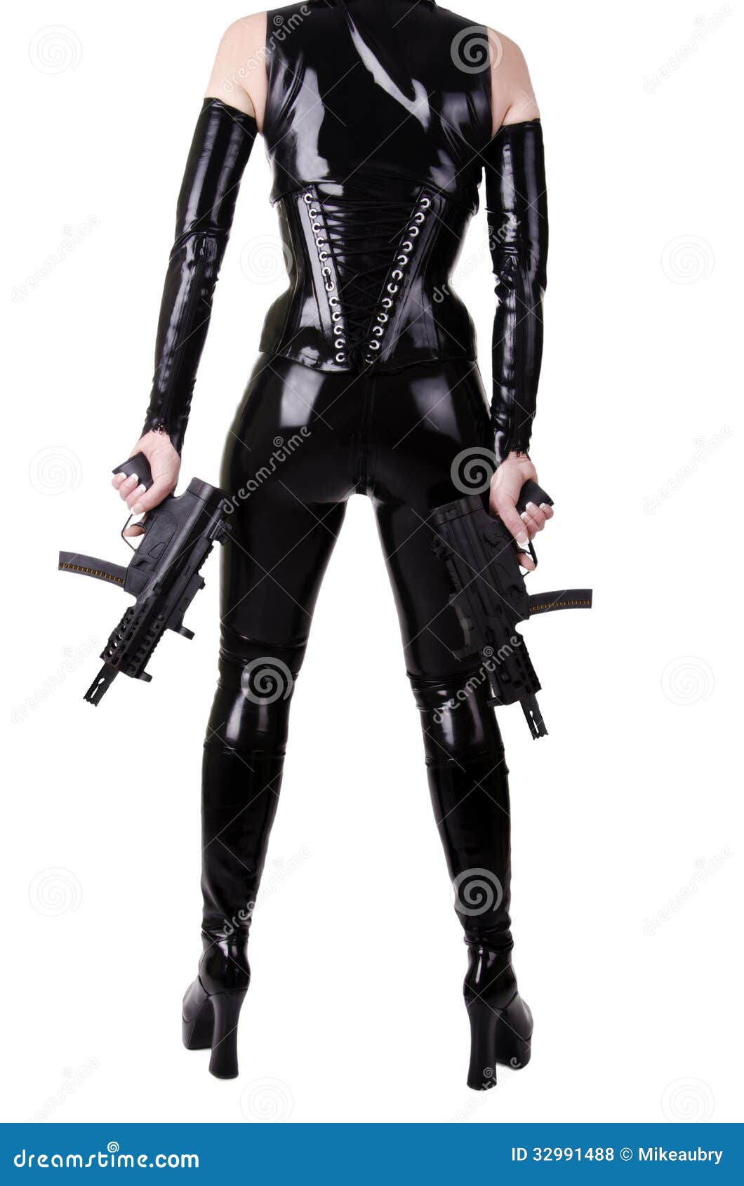 Femme Sexy Avec Des Armes à Feu Photo Stock Image Du Corset Criminel 32991488