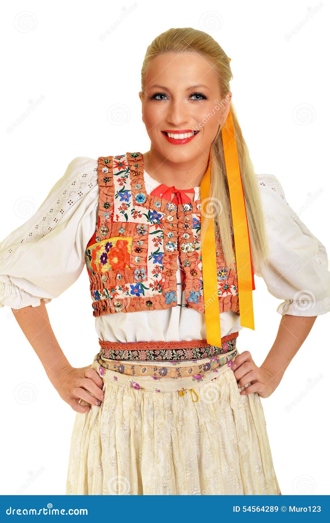 Femme slovaque de folklore image stock. Image du attrayant - 54564289