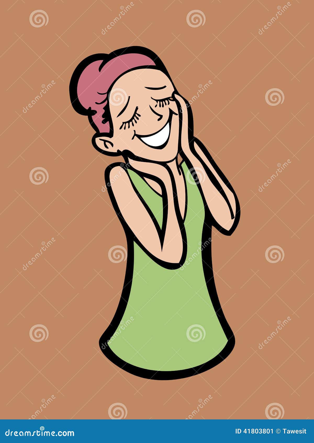 Femme timide illustration de vecteur. Illustration du rougissez - 41803801