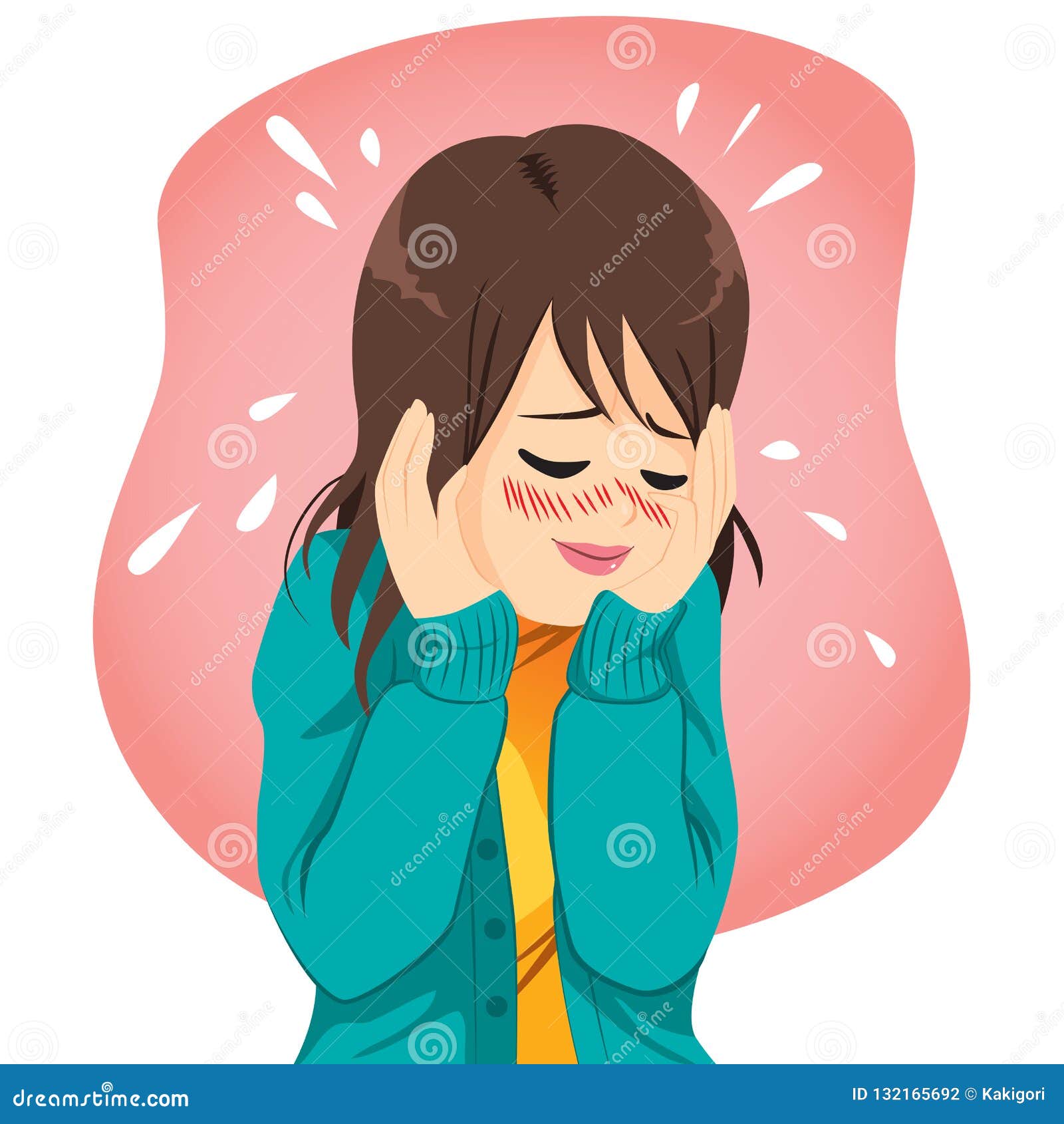 Femme timide embarrassée illustration de vecteur. Illustration du ...