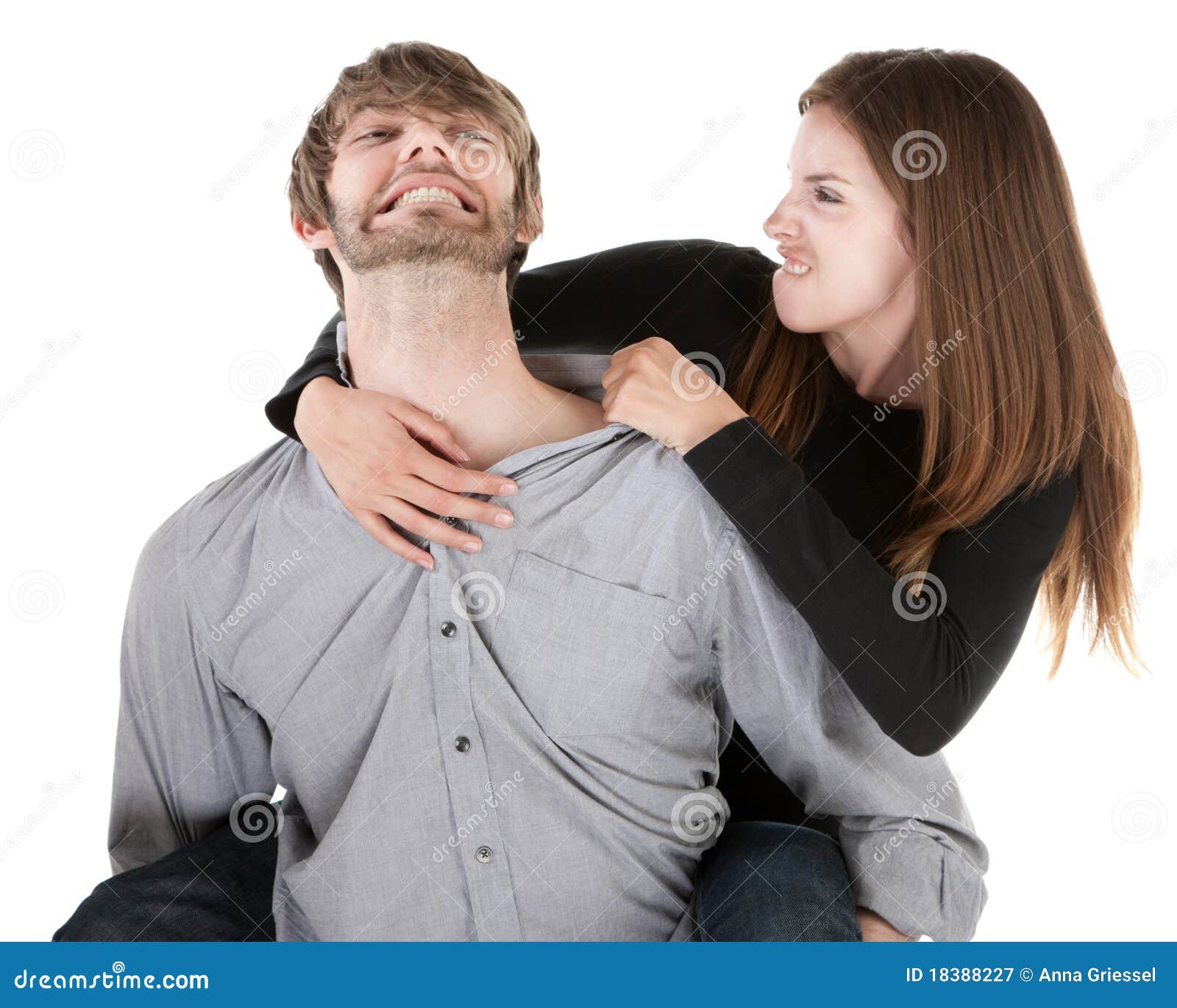 Femme Tirant Sur Une Oreille Image stock - Image du couples, domestique ...