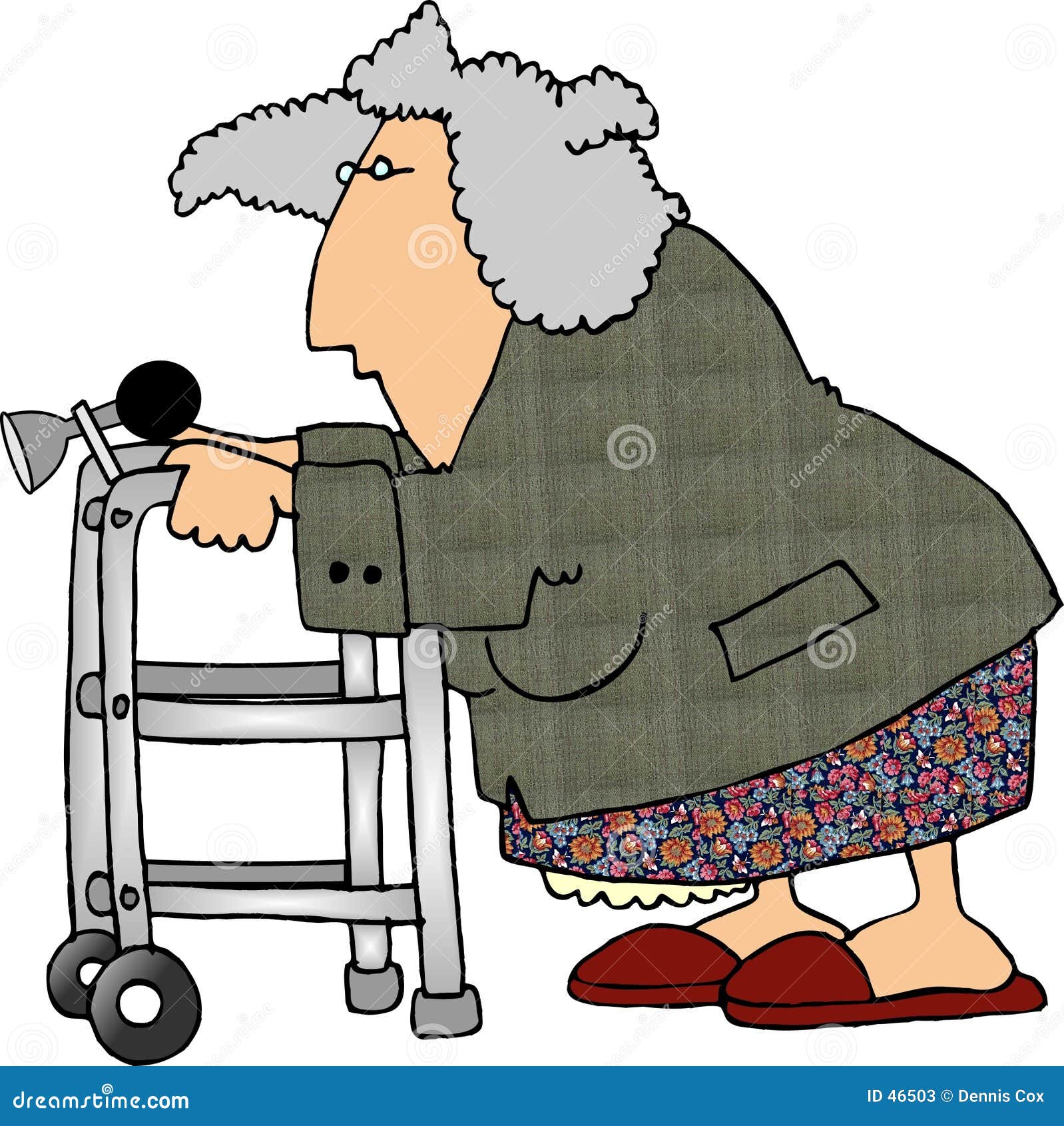 Femme Utilisant Un Marcheur Illustration Stock - Illustration du ...