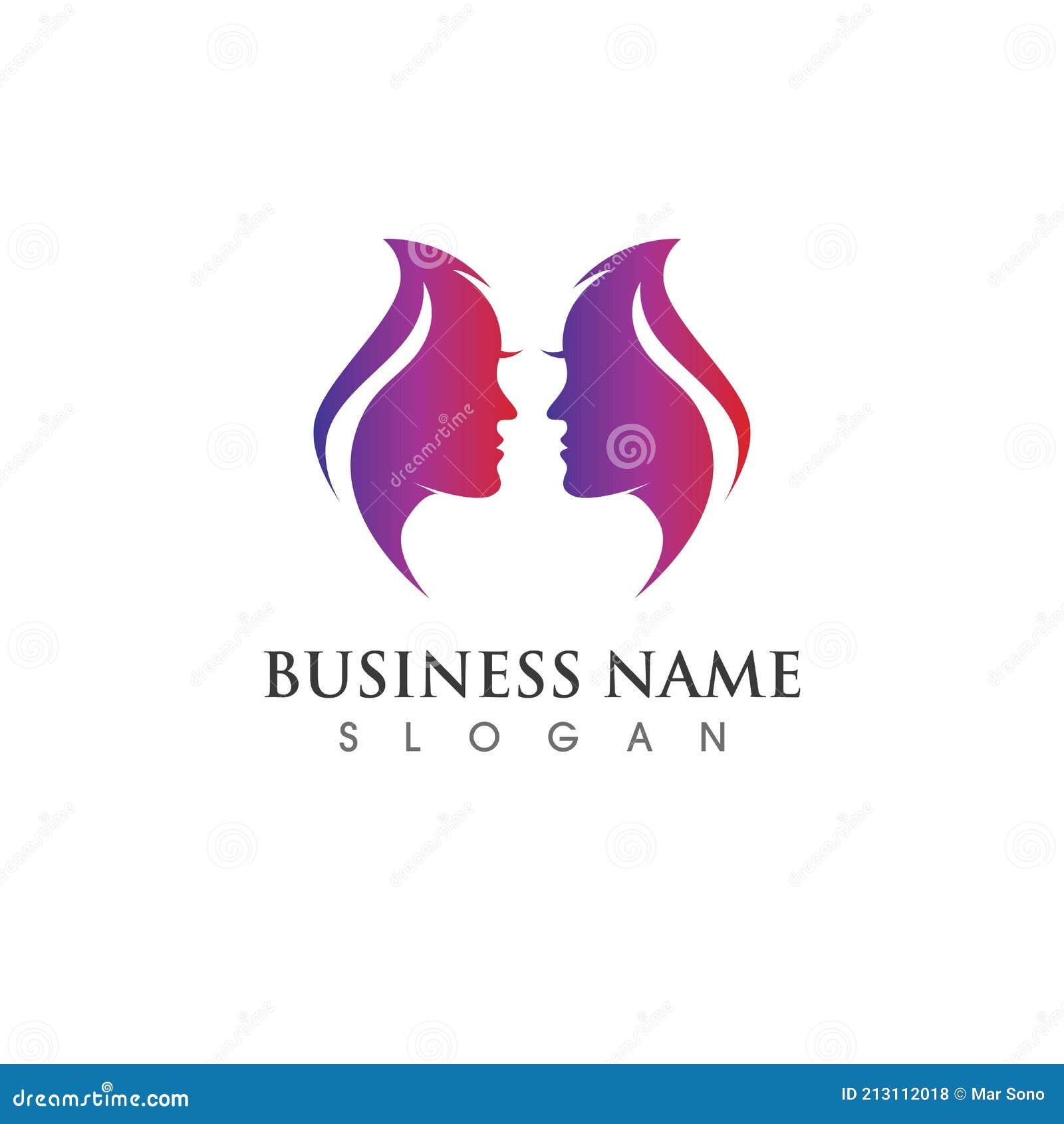 Femme Visage Logo Et Symbole Vectoriel Image Illustration de Vecteur ...