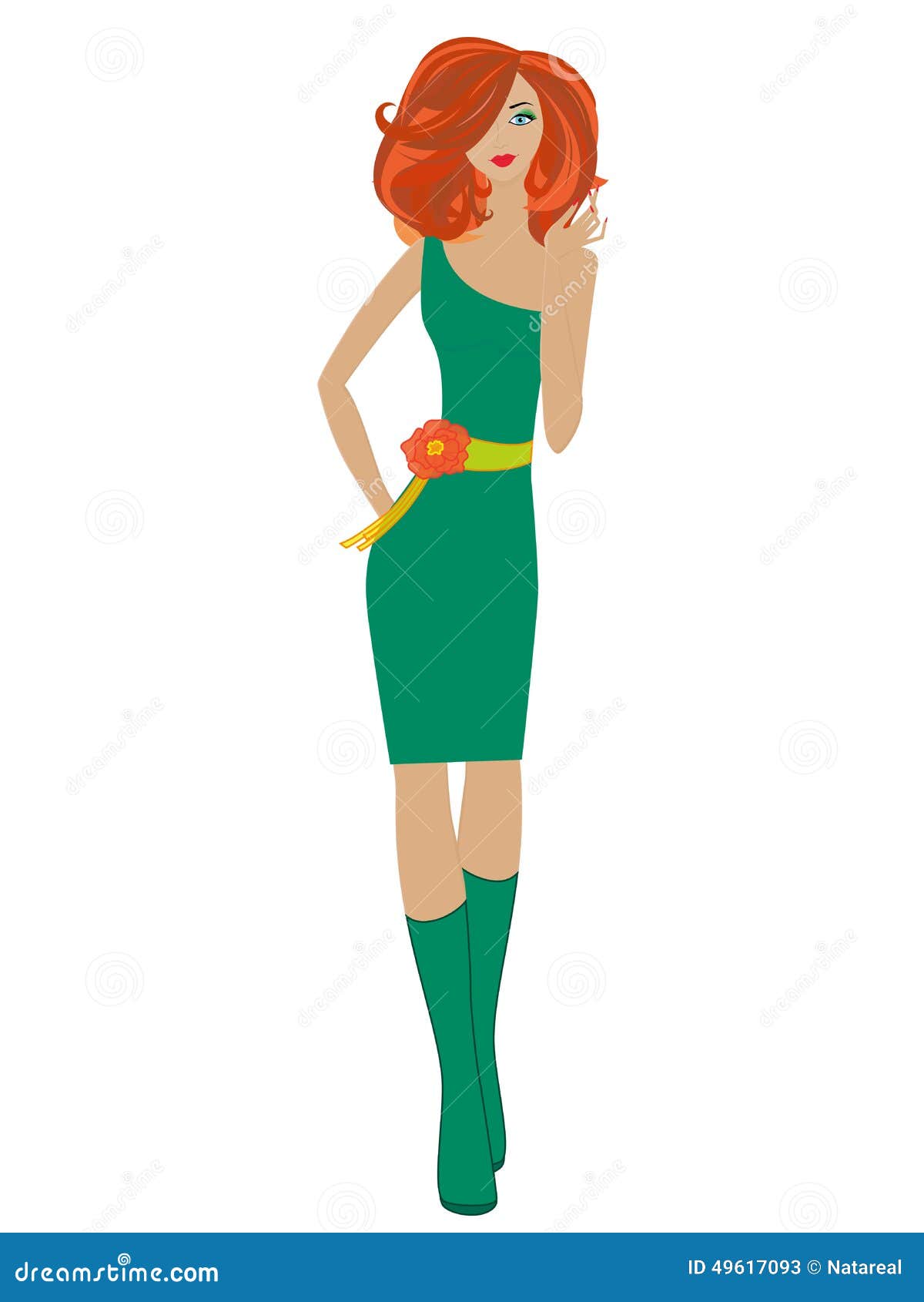 Femmes rousses à la mode illustration stock. Illustration du gracieux ...