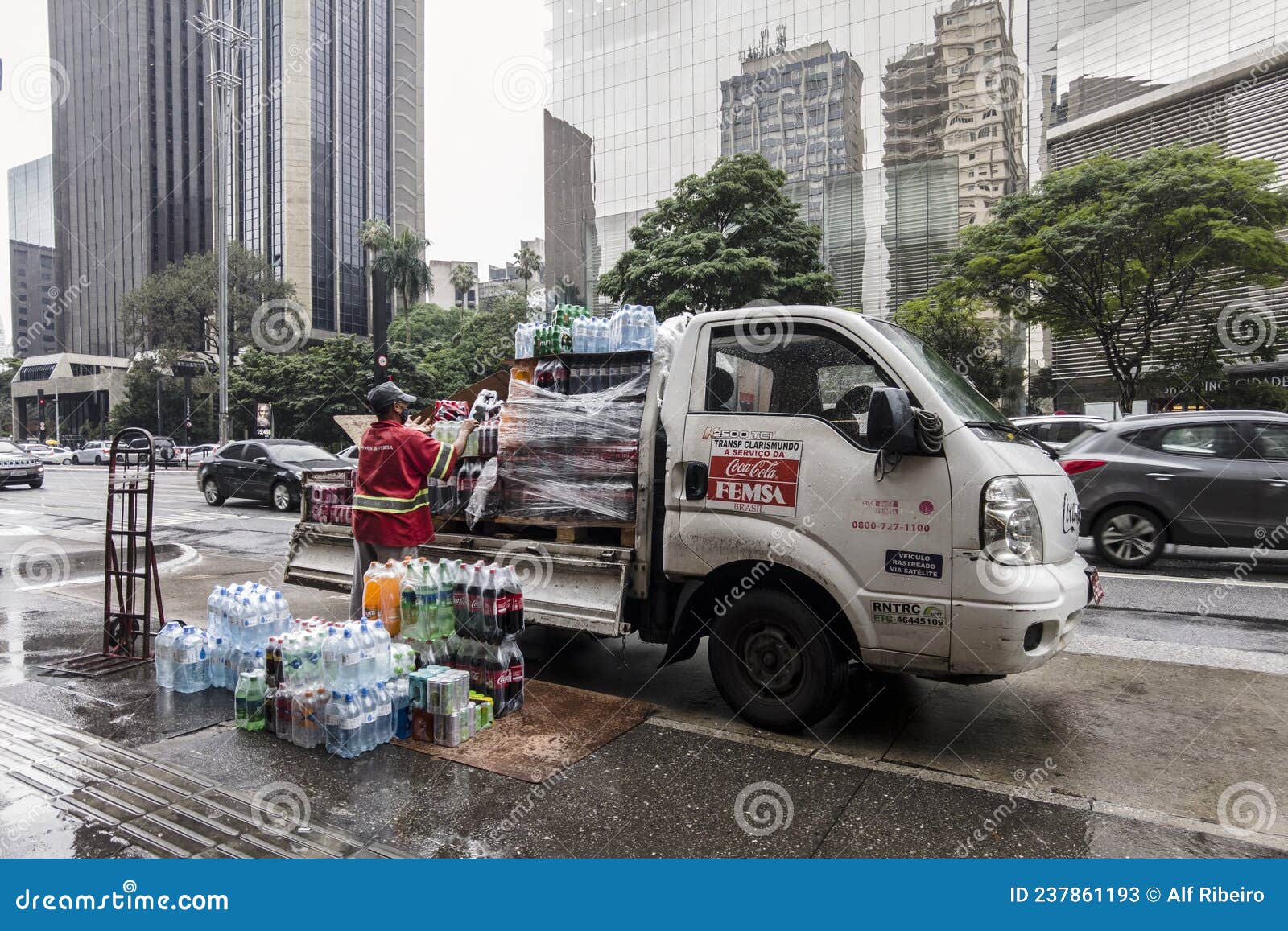 FEMSA Coca-Cola Beverage Distribution Truck Parked for Unloading Goods ...