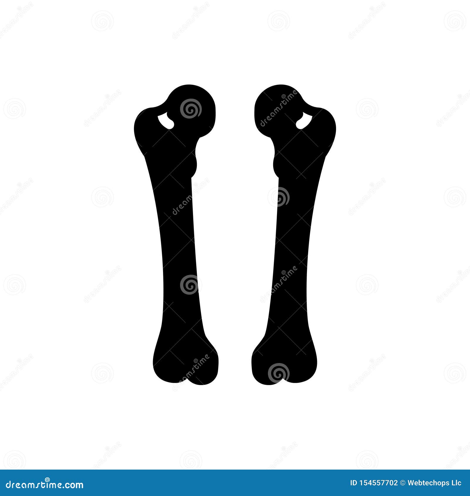 Black Solid Icon for Femur, Bone and Calcuim Stock Vector ...