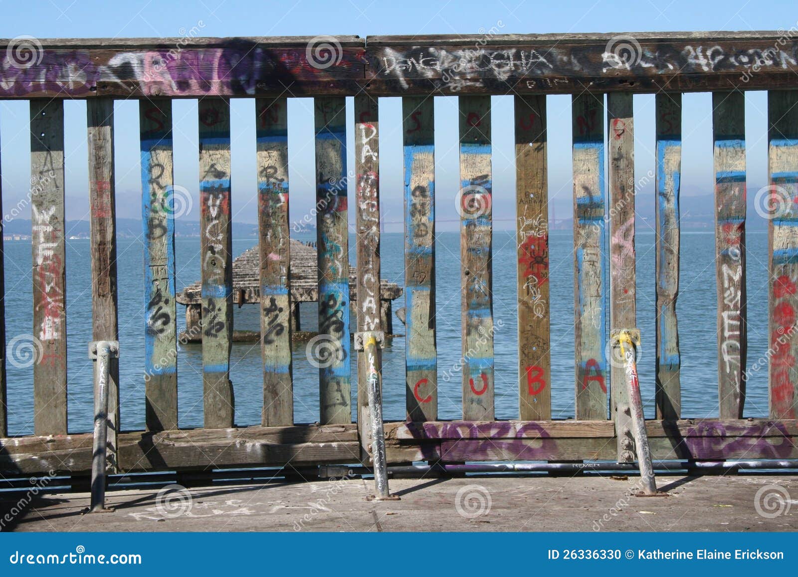 A Graffiti With Trapped Face On The Fence Editorial Photo ...