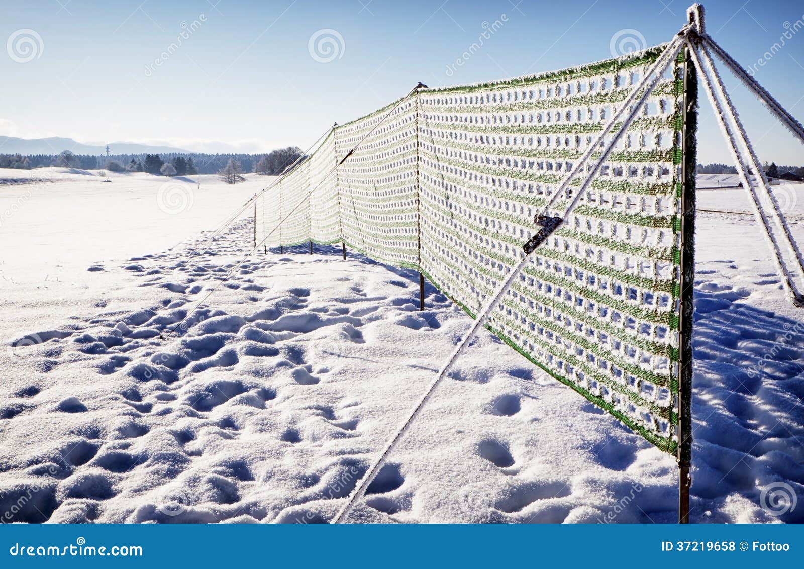 Fence against snowdrift stock photo. Image of powder - 37219658