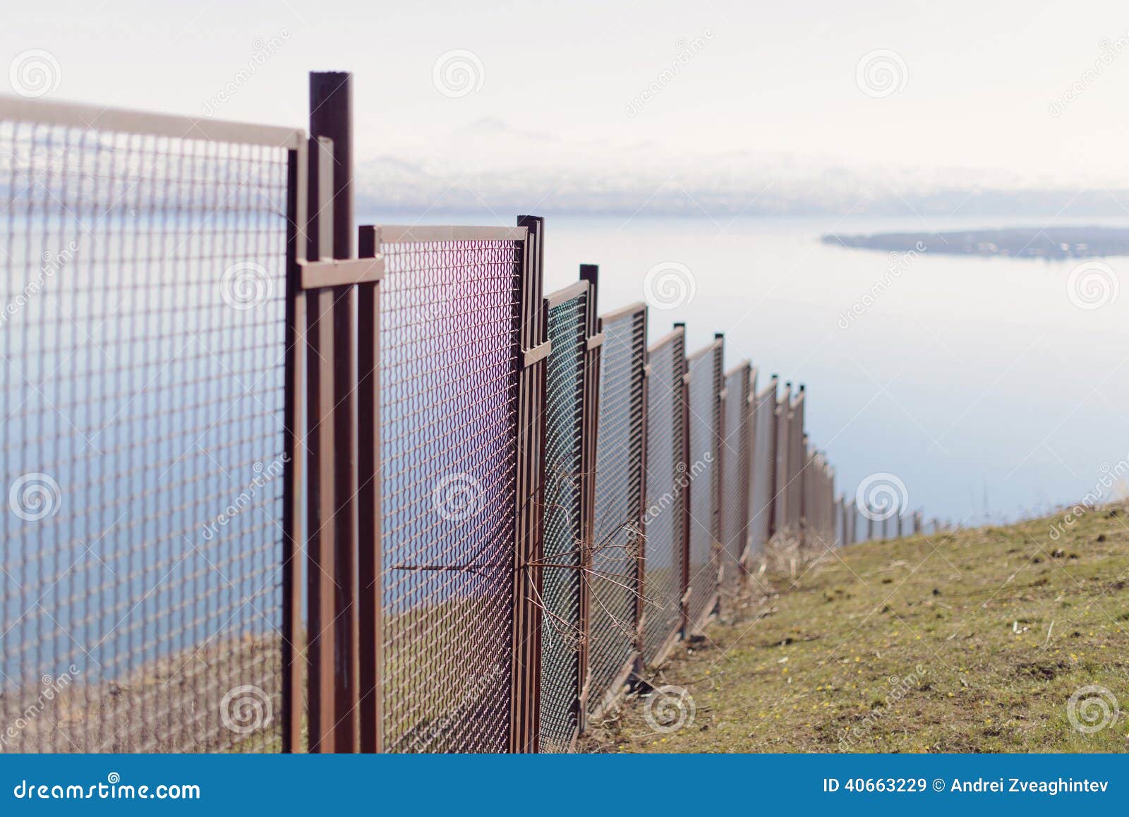 Fence Along River stock image. Image of nature, landscape - 40663229