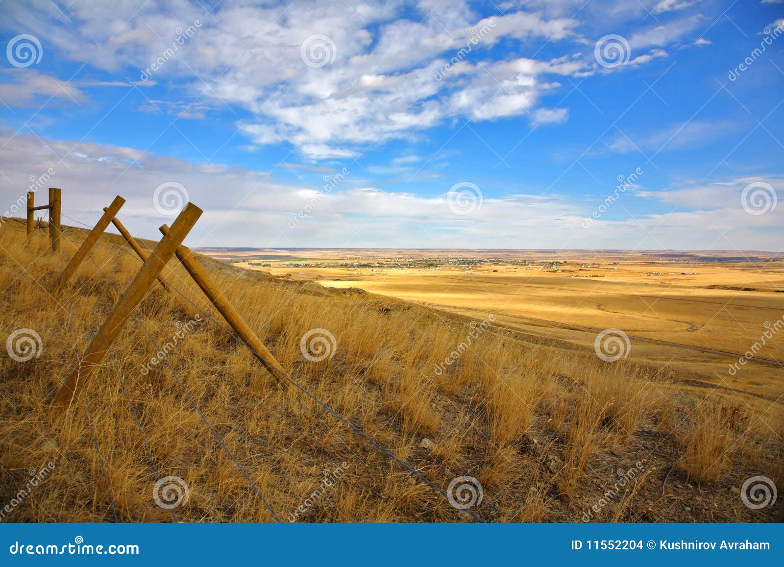 Fence in the American Prairie Stock Photo - Image of hill, border: 11552204