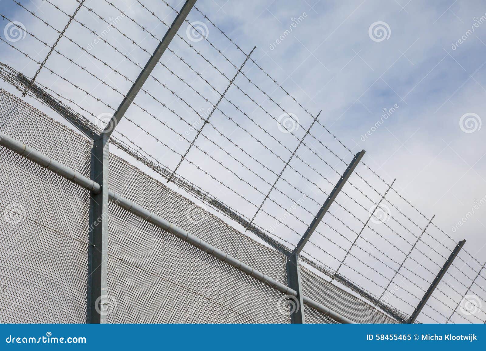 Fence Around Restricted Area Stock Image - Image of compound, jail ...