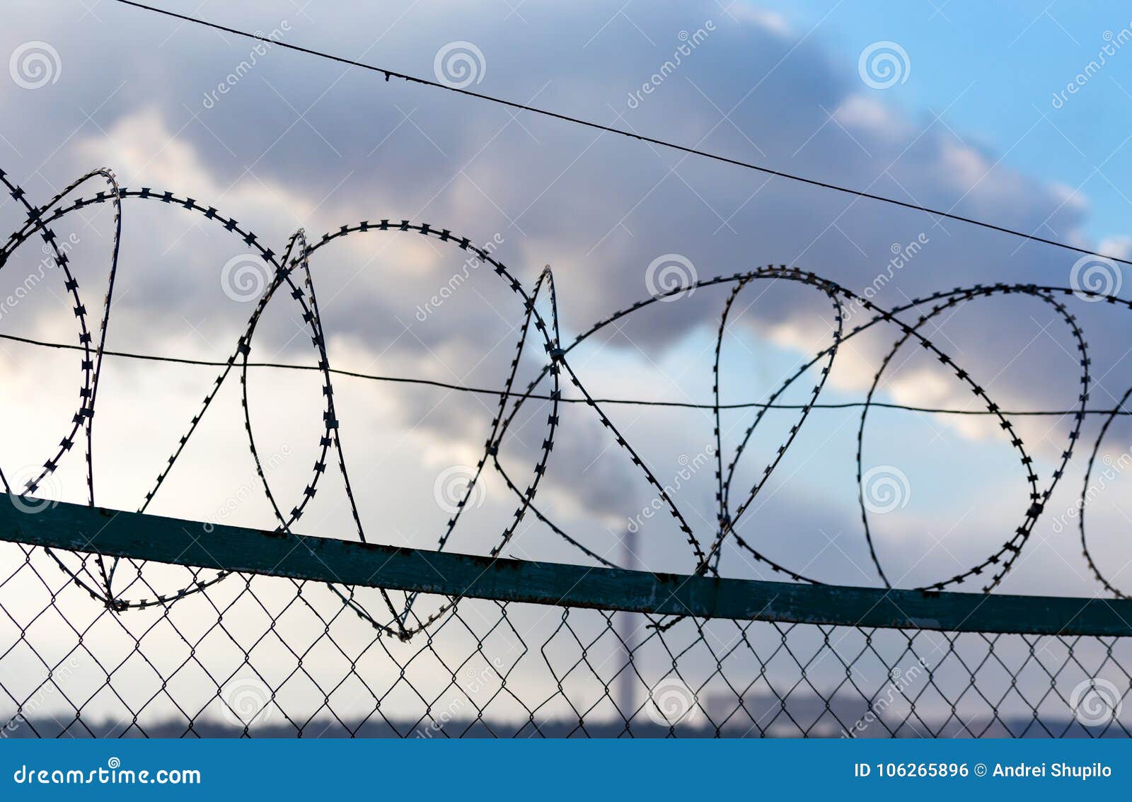 Fence with Barbed Wire As a Background Stock Photo - Image of nature ...