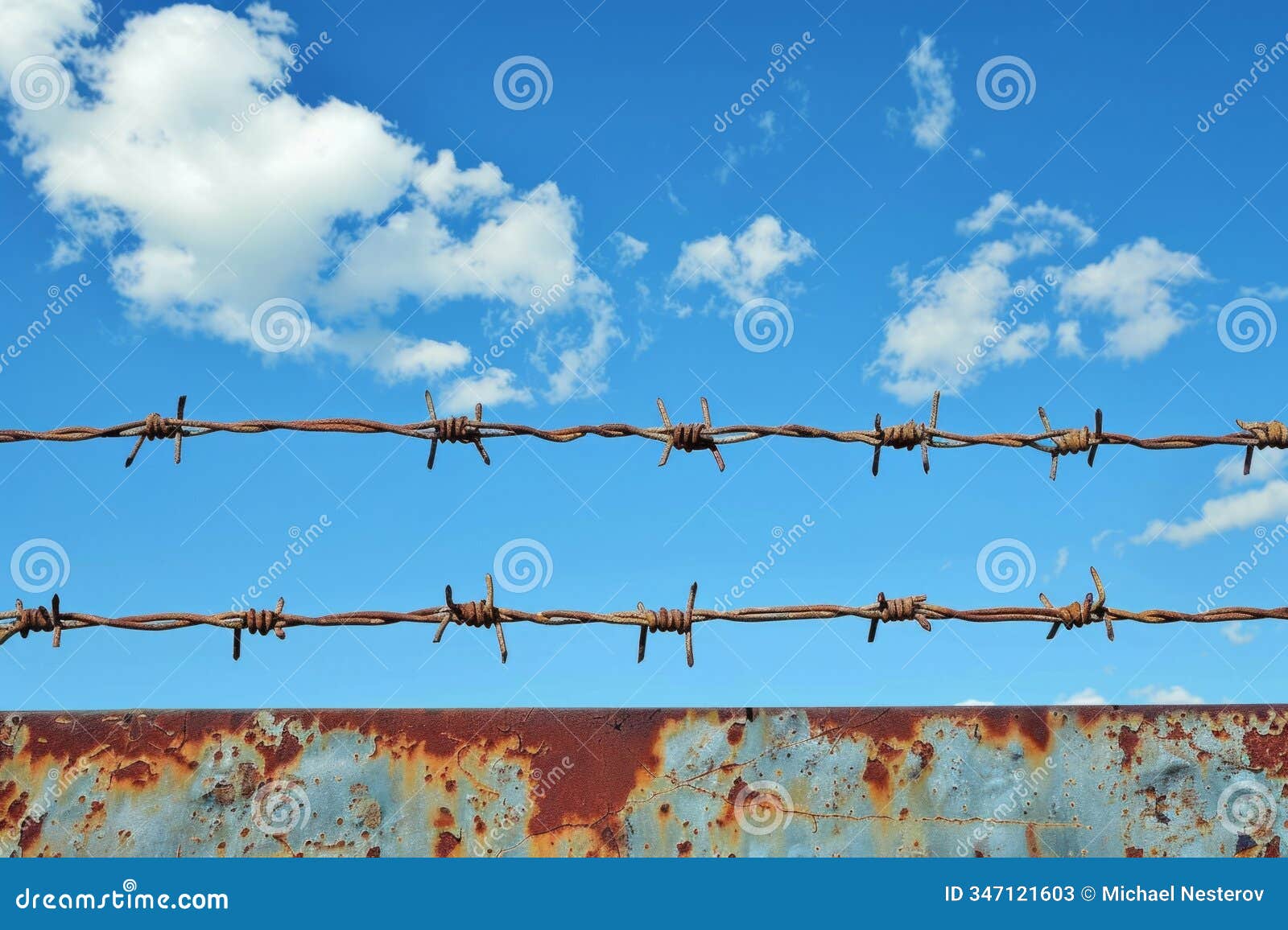 Fence with Barbed Wire on a Prison or Security Building Stock Image ...