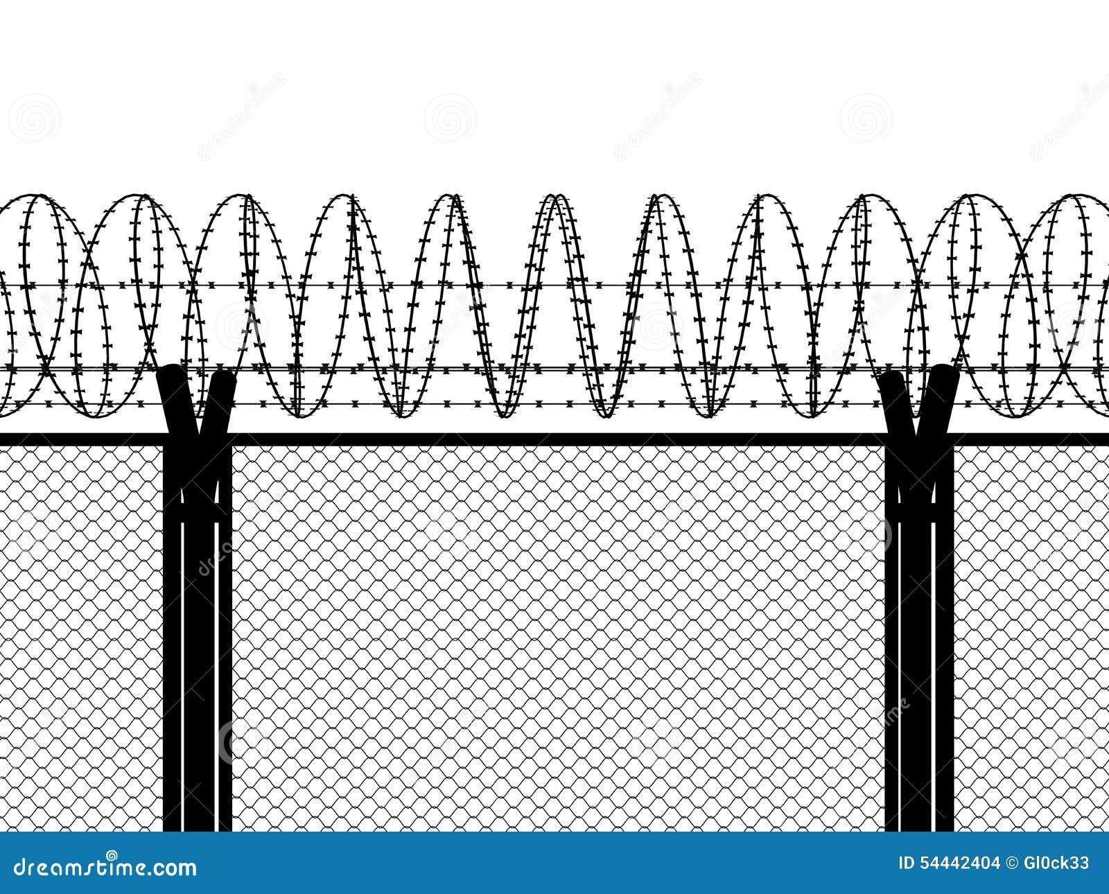 Barb Wire Fence Drawing