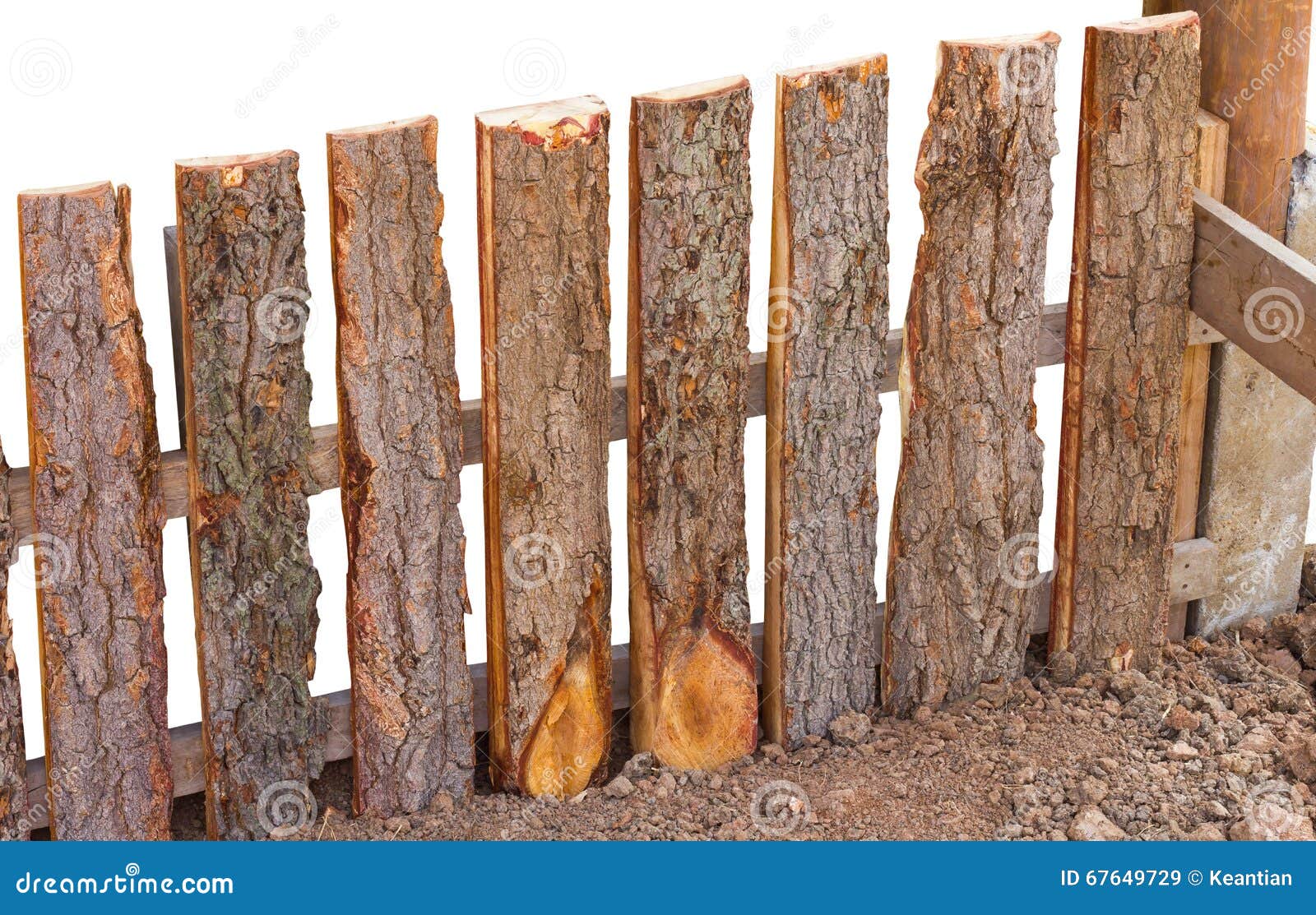 Fence Bark on ground. stock image. Image of fence, pattern - 67649729