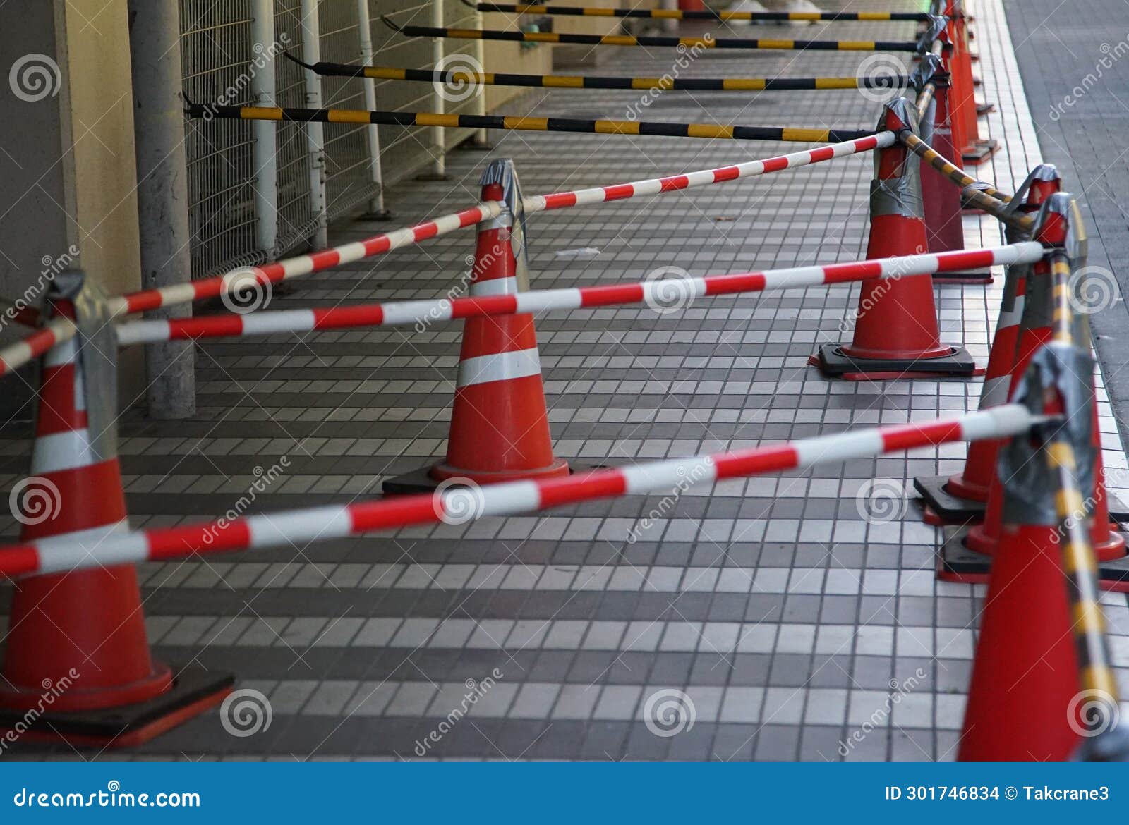Fence Bars and Triangular Cone Stock Photo - Image of prohibition ...