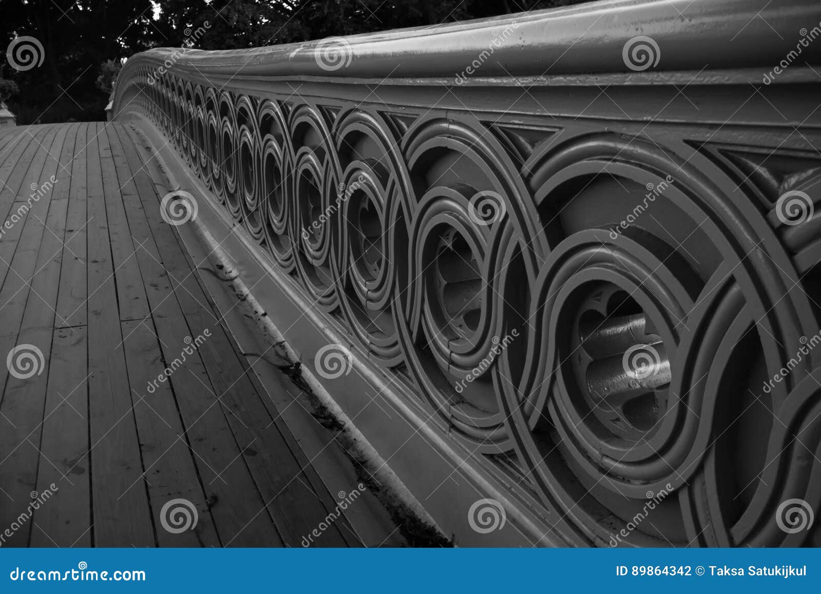 Fence of Bow Bridge in Close Up View, Central Park Stock Photo - Image ...