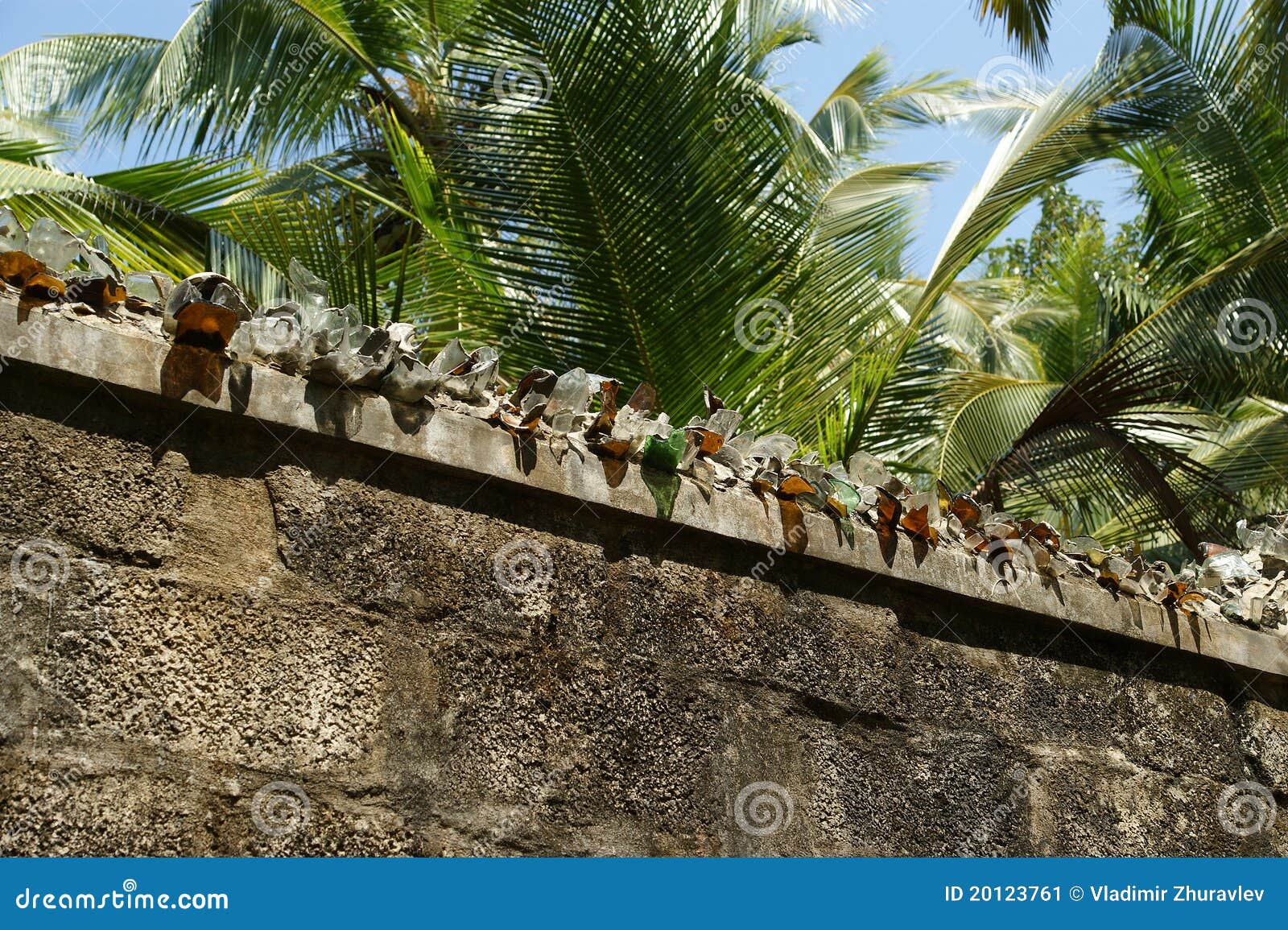 Fence with Broken Glass for Protection Stock Image - Image of insurance ...