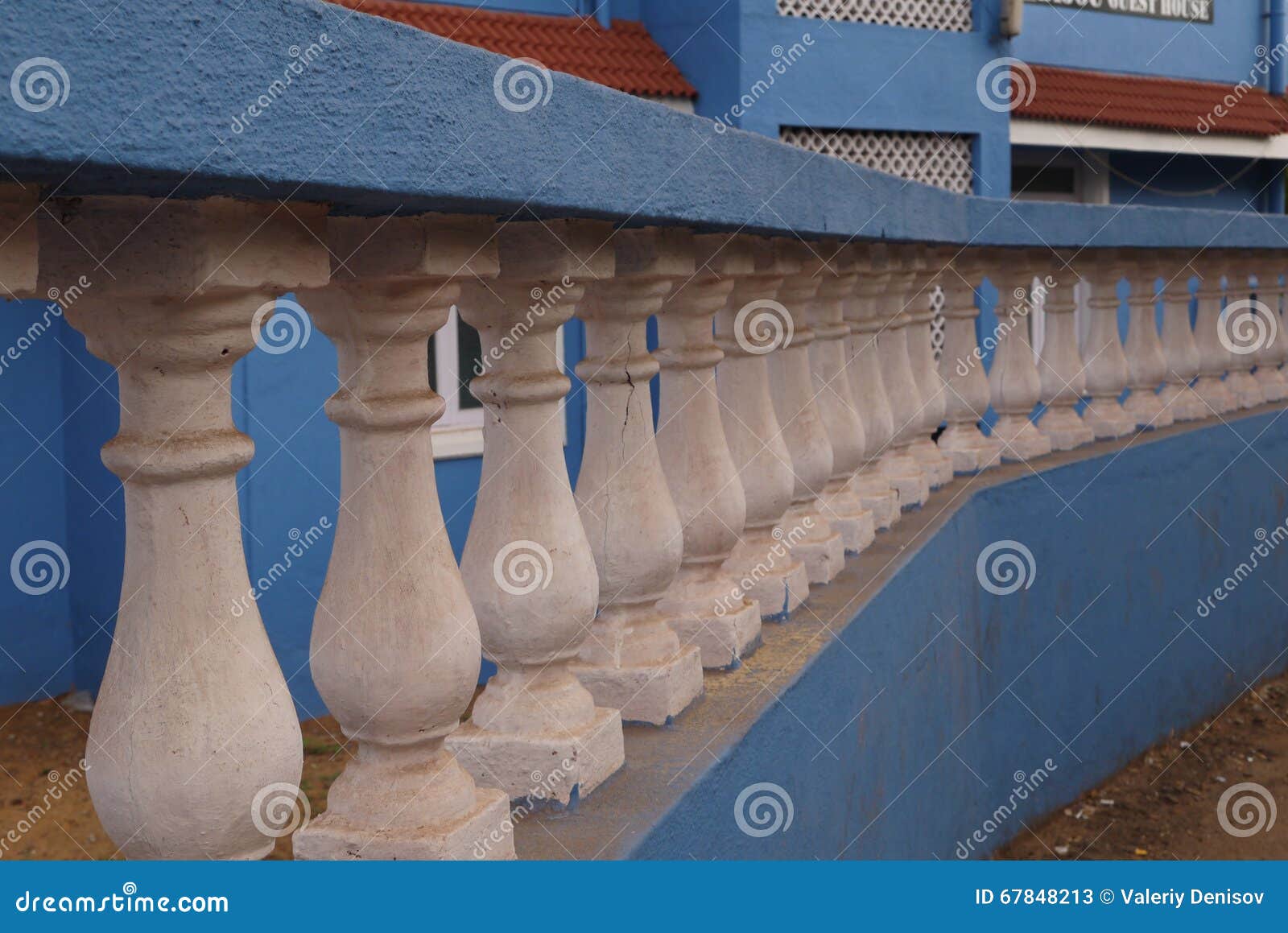 Fence with columns stock image. Image of house, parapet - 67848213
