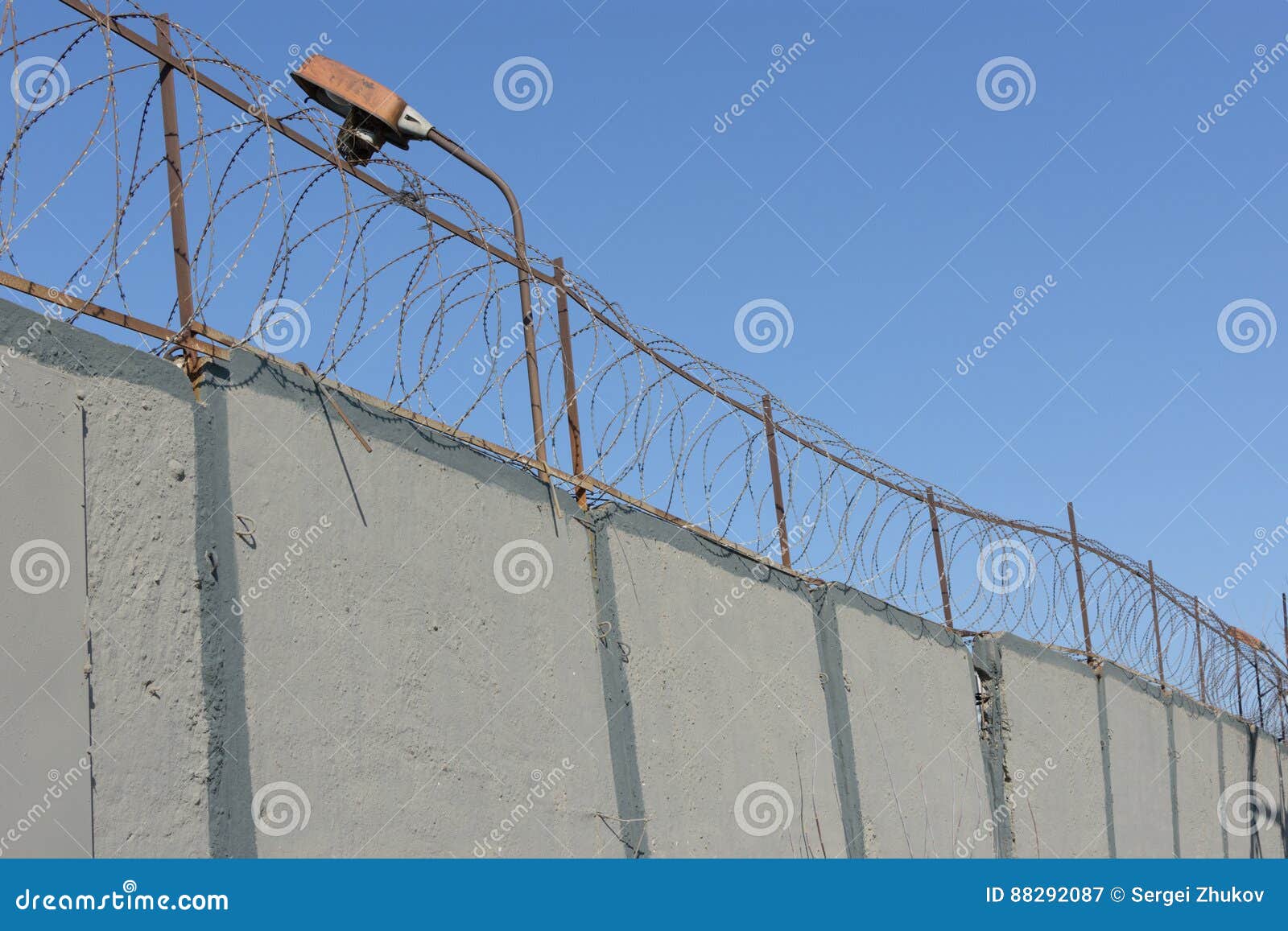 Fence Erected To Keep People Out Adding Stock Image - Image of grate ...