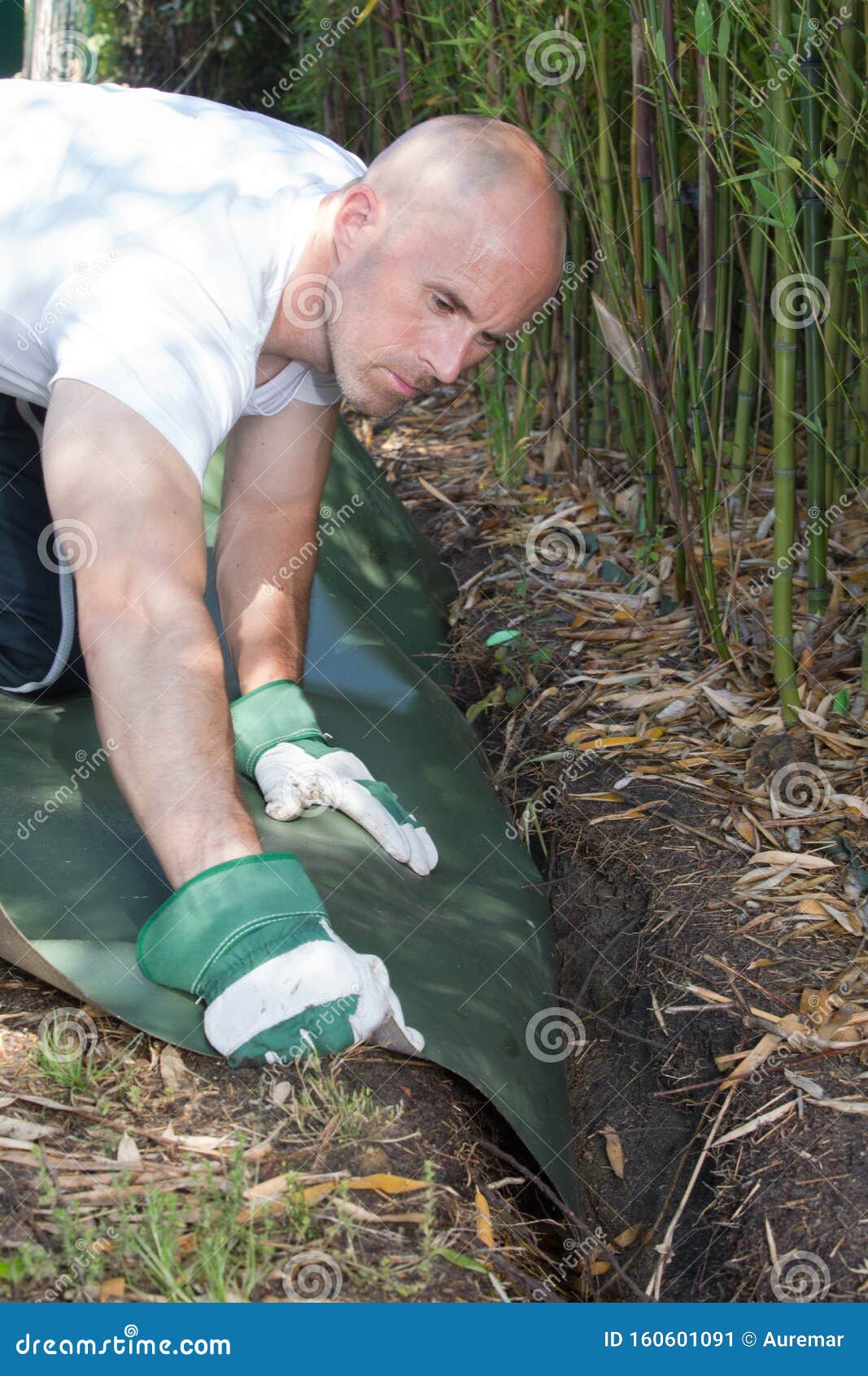 Fence erector at work stock image. Image of soil, industry - 160601091