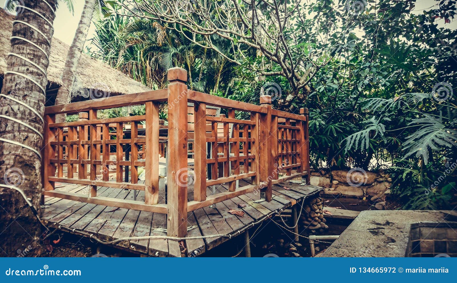 Fence stock photo. Image of fencing, wooden, palm, terace - 134665972