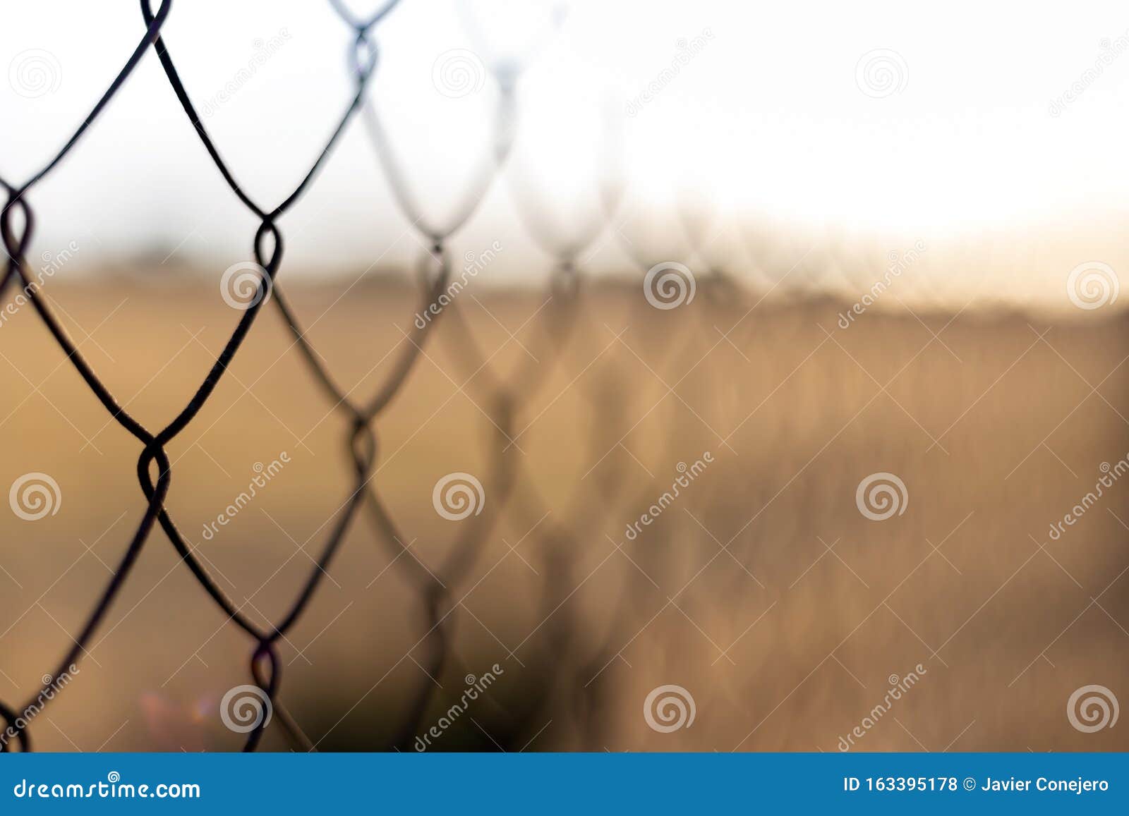 A Fence in the Field, Abstract Background Stock Photo - Image of metal ...