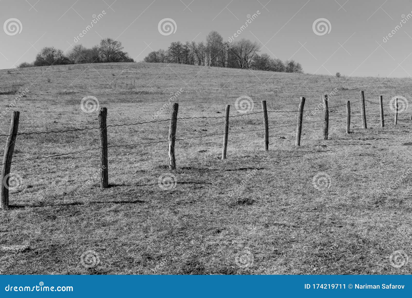 Fences in the Field of World War 2 Stock Image - Image of natural ...