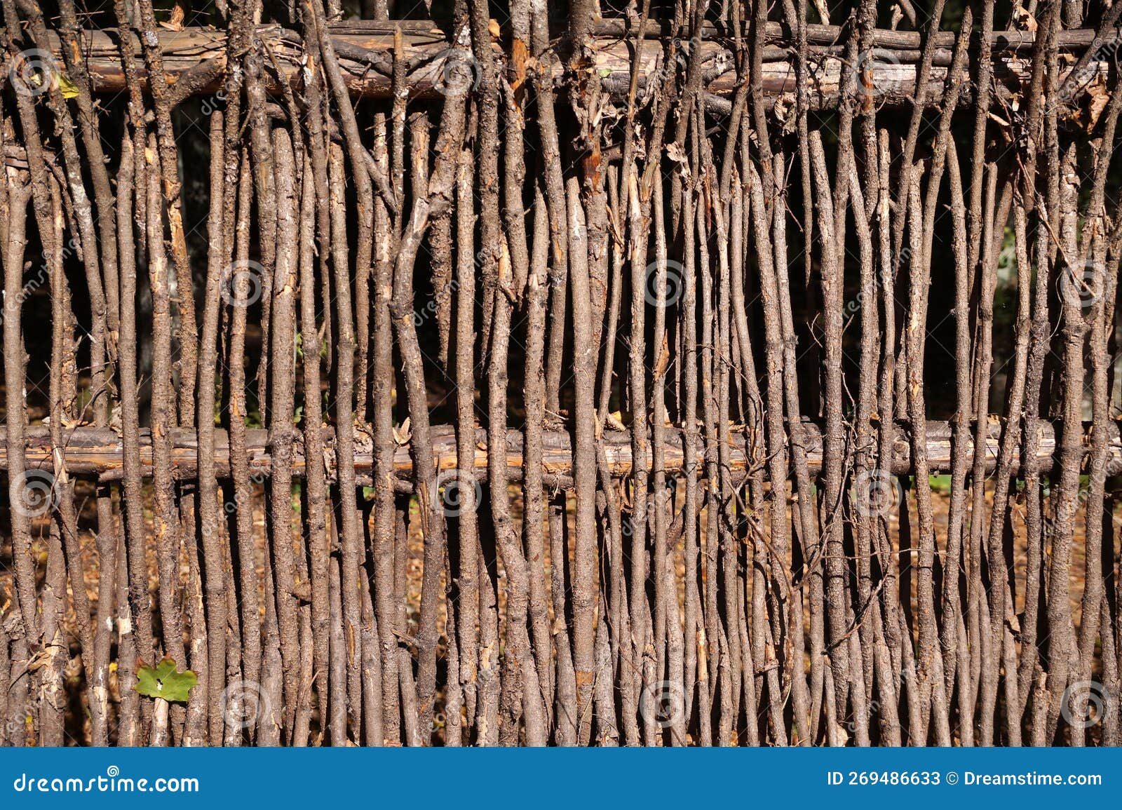 Fence in the Form of a Rural Wattle Fence Stock Image - Image of design ...